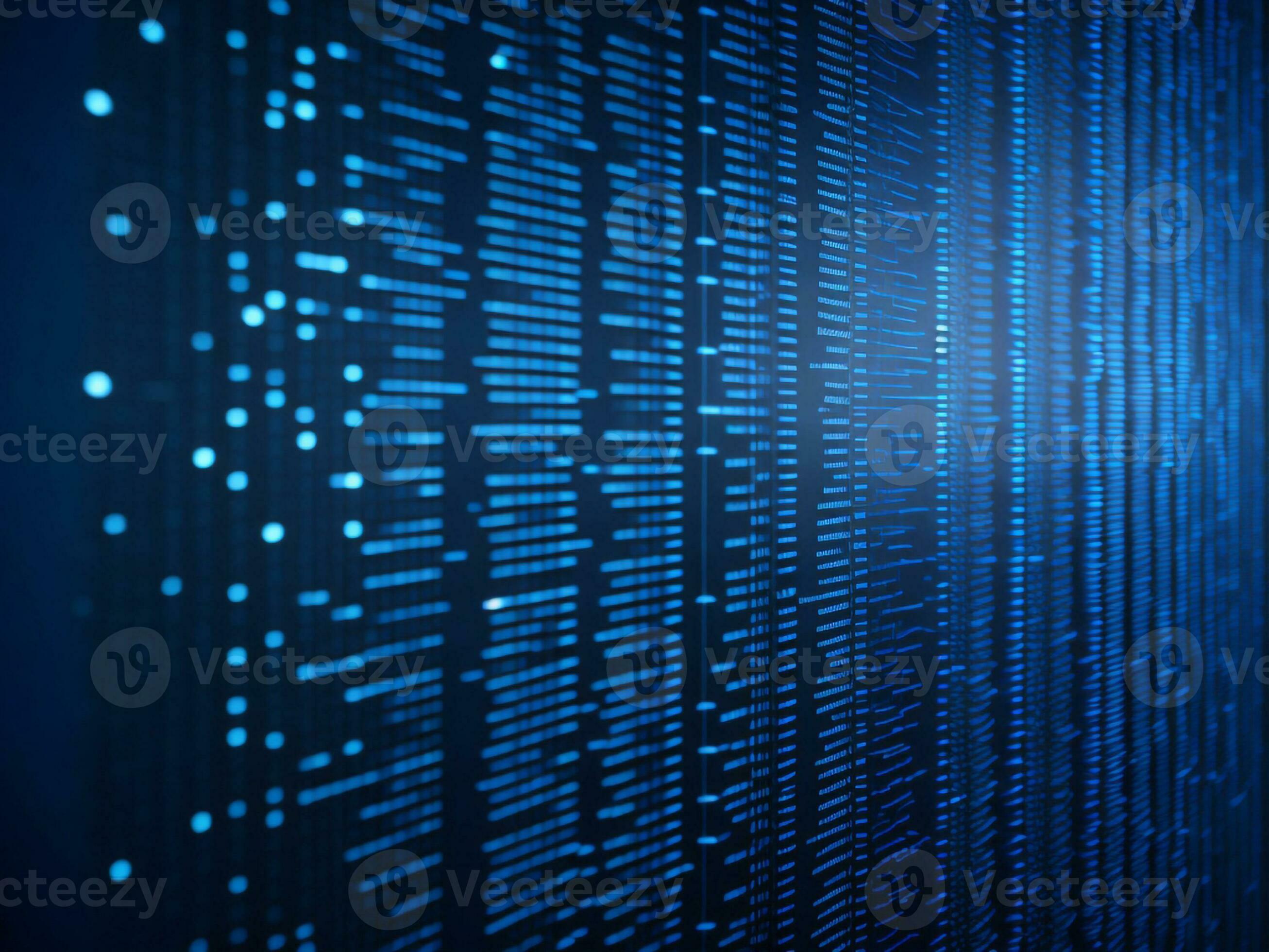 Ai Generated Blue Digital Binary Data On Computer Screen Background Binary Code Background