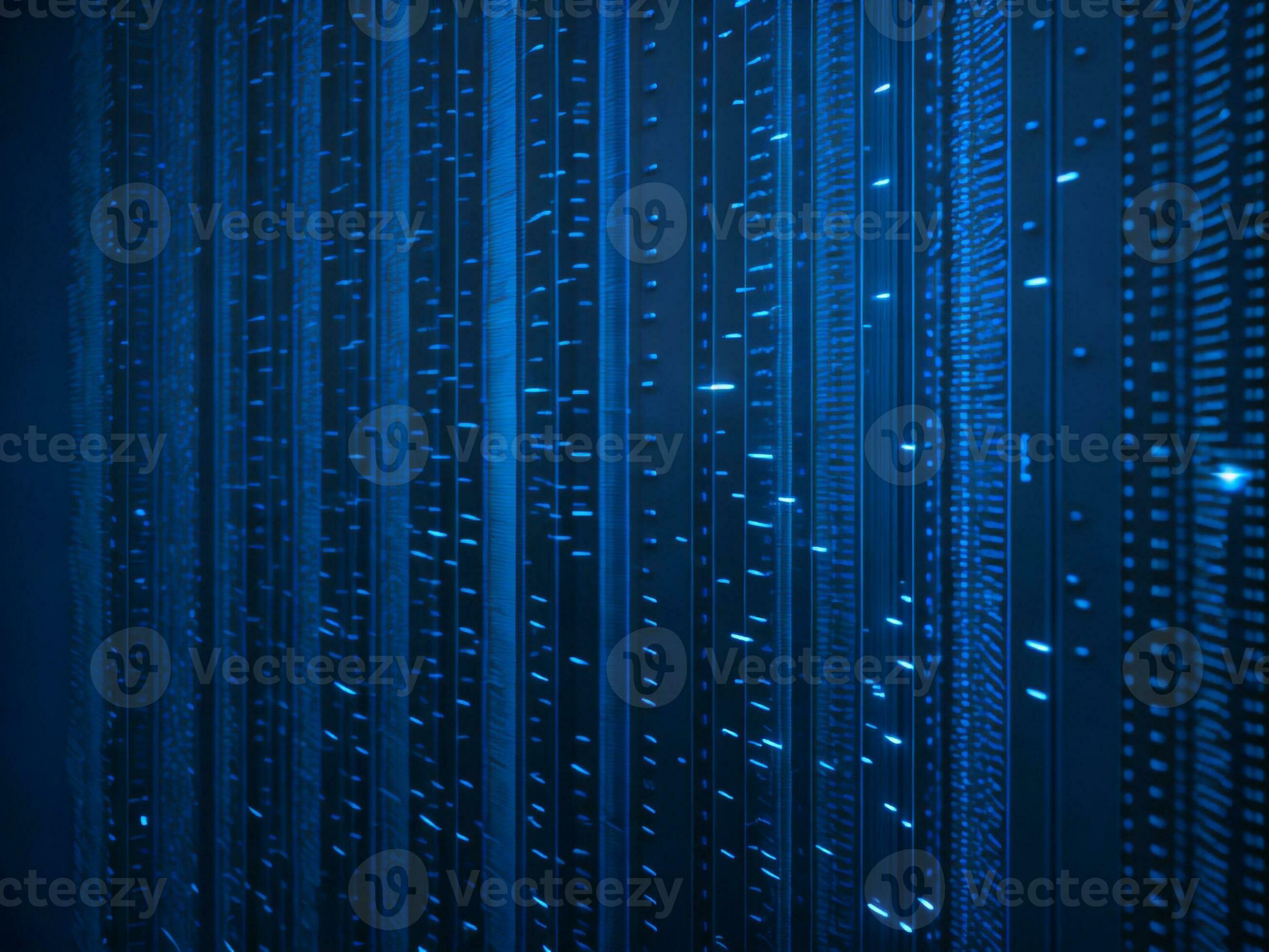 AI generated Blue digital binary data on computer screen background ...