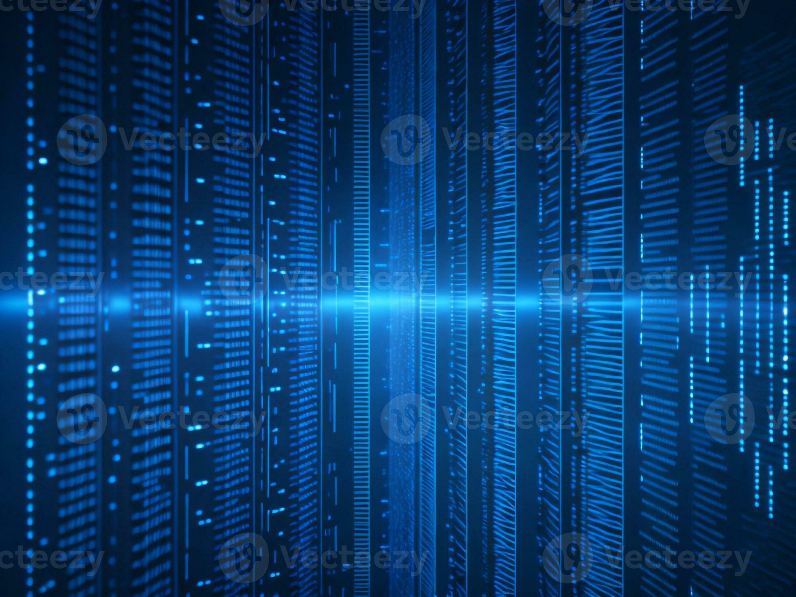 AI generated Blue digital binary data on computer screen background. binary code background ...