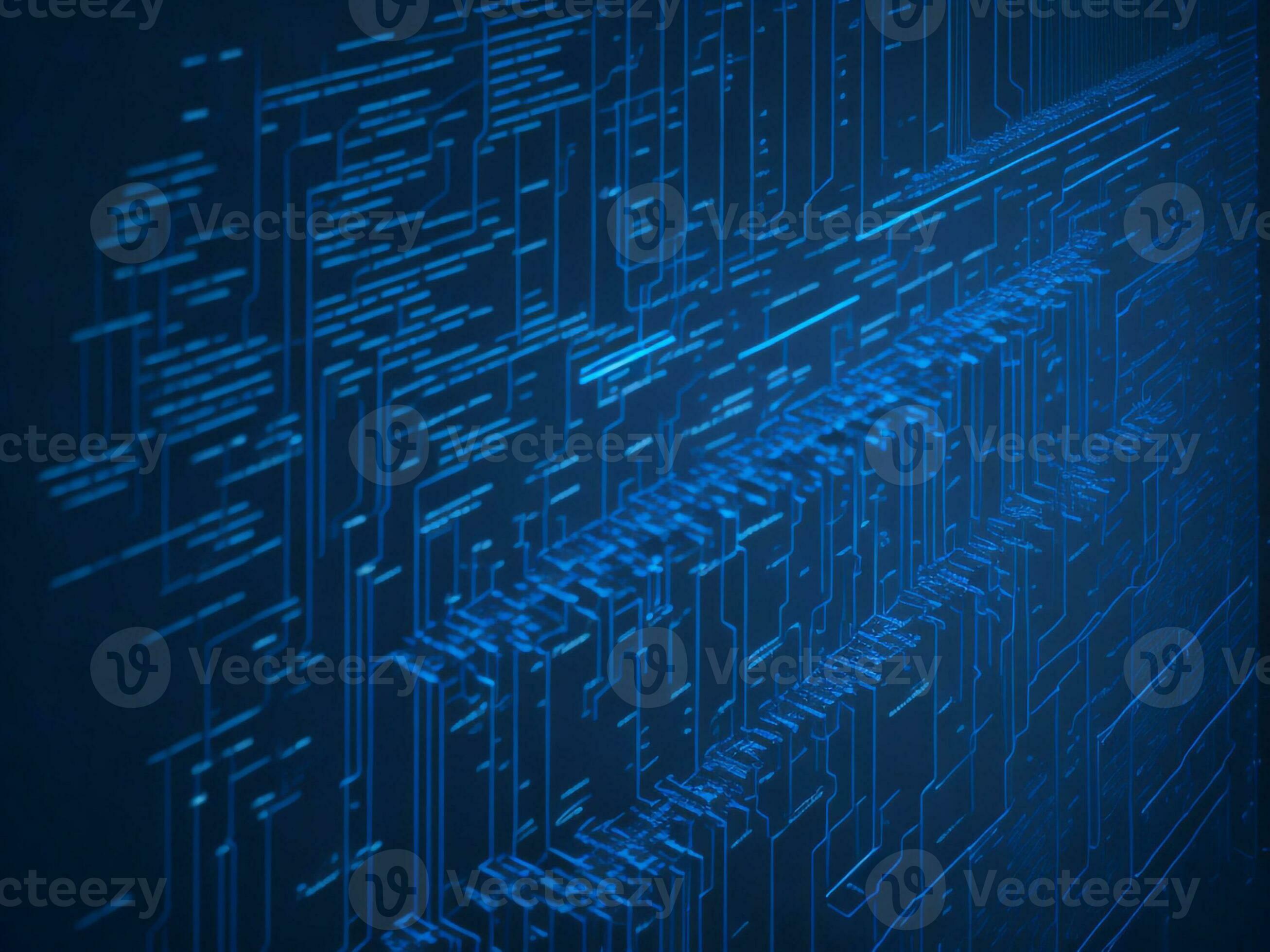 Ai Generated Blue Digital Binary Data On Computer Screen Background Binary Code Background