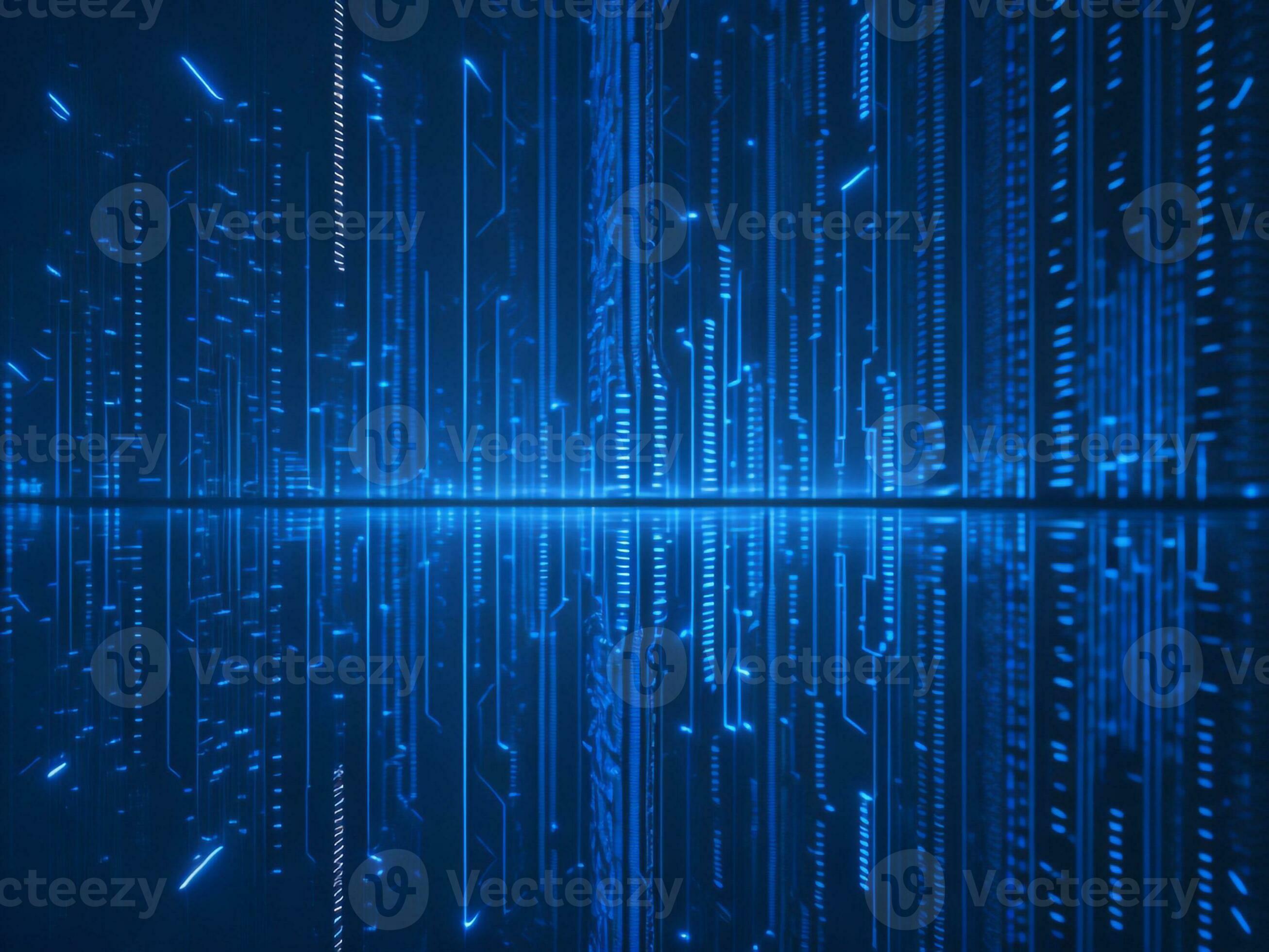 Ai Generated Blue Digital Binary Data On Computer Screen Background Binary Code Background