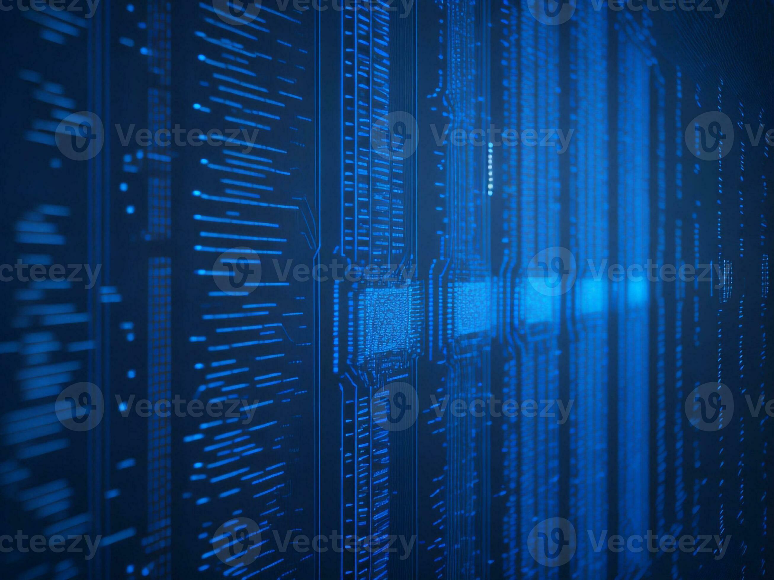 AI generated Blue digital binary data on computer screen background. binary code background ...