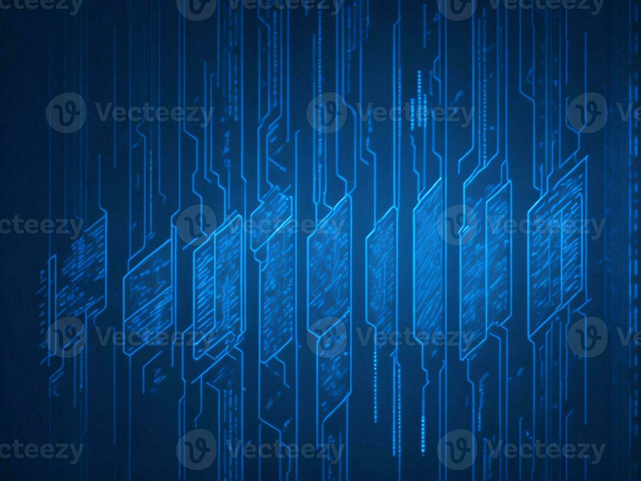 Ai Generated Blue Digital Binary Data On Computer Screen Background Binary Code Background