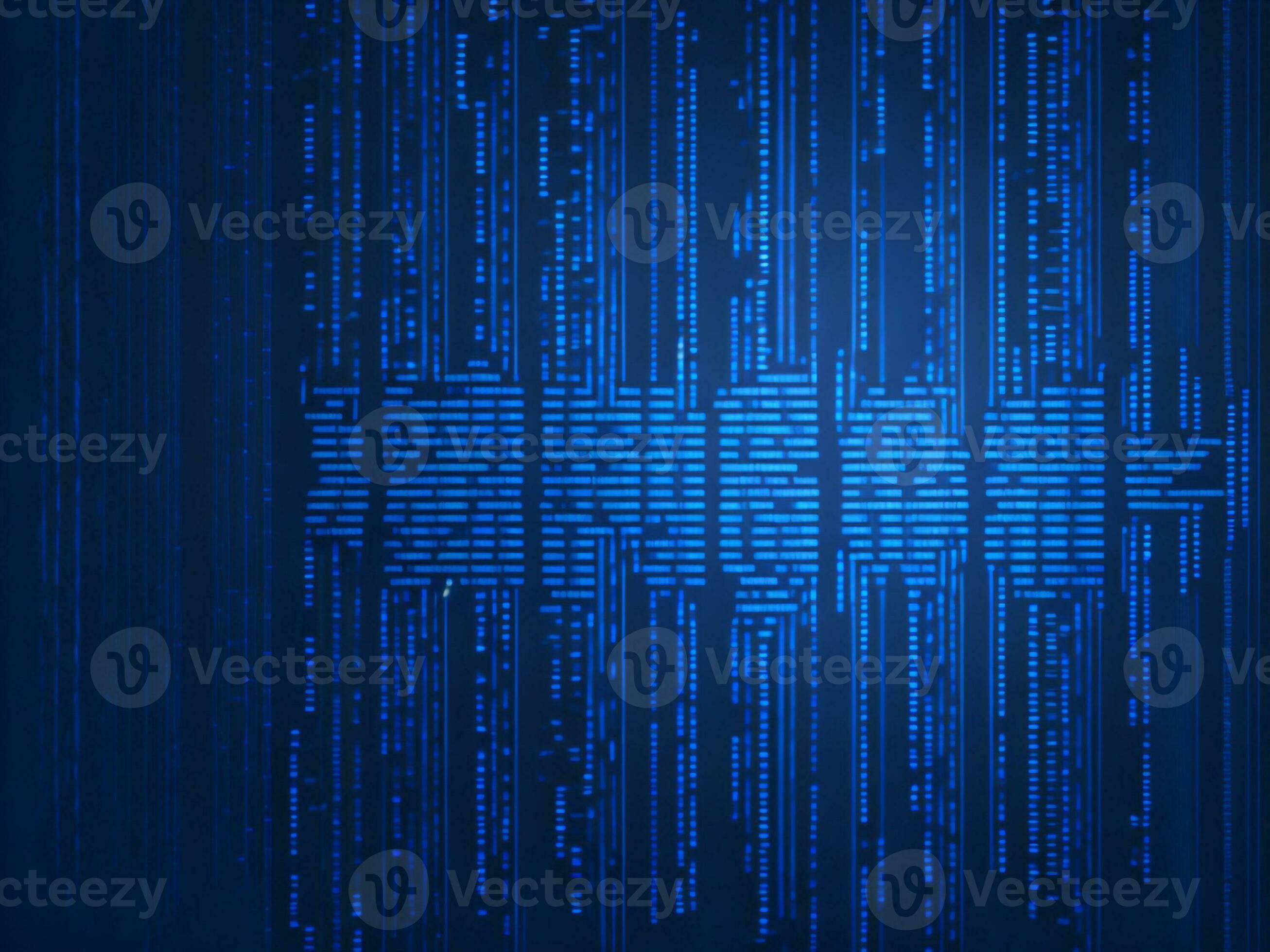 AI generated Blue digital binary data on computer screen background. binary code background ...