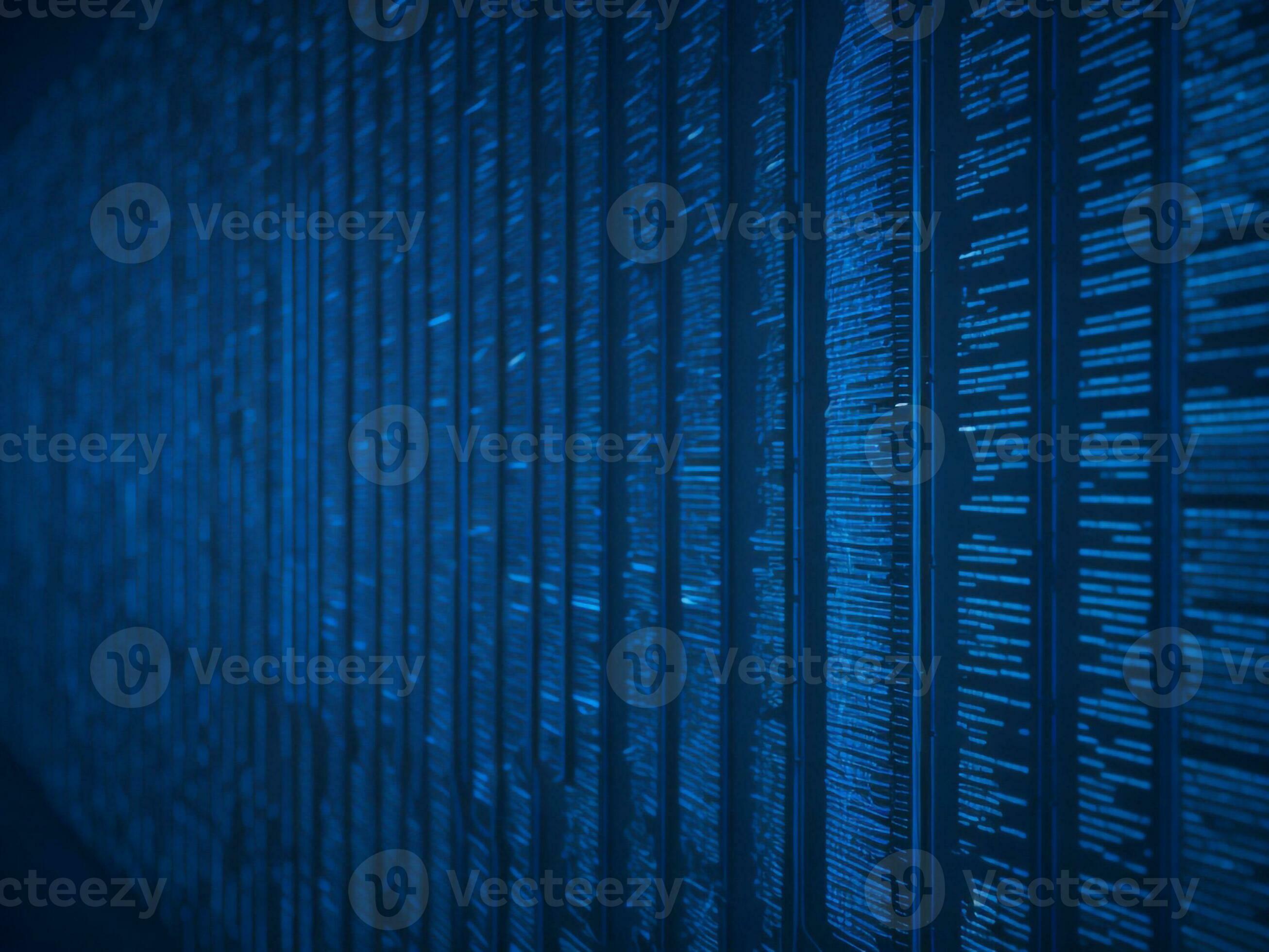 Ai Generated Blue Digital Binary Data On Computer Screen Background Binary Code Background
