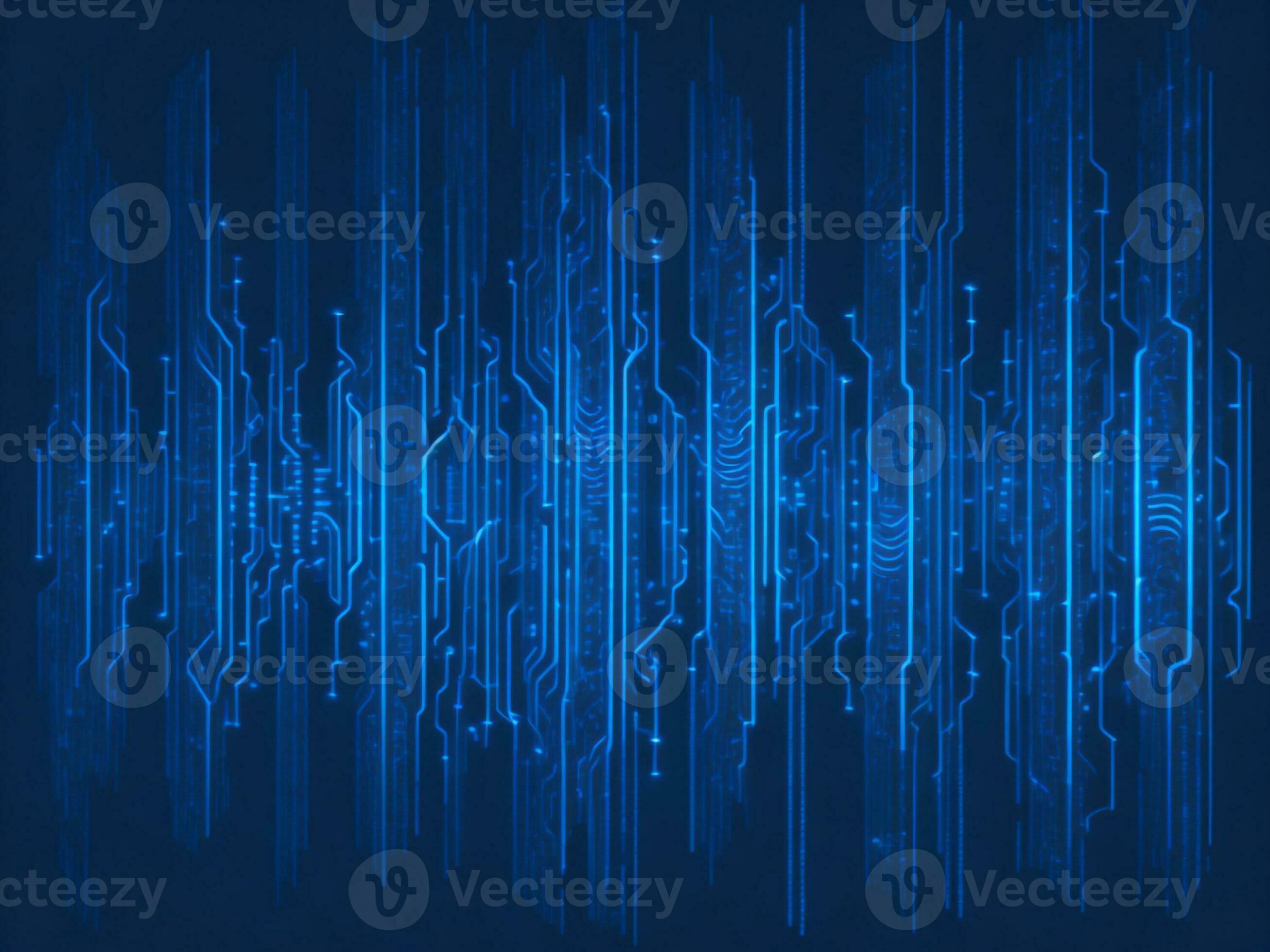 AI generated Blue digital binary data on computer screen background ...