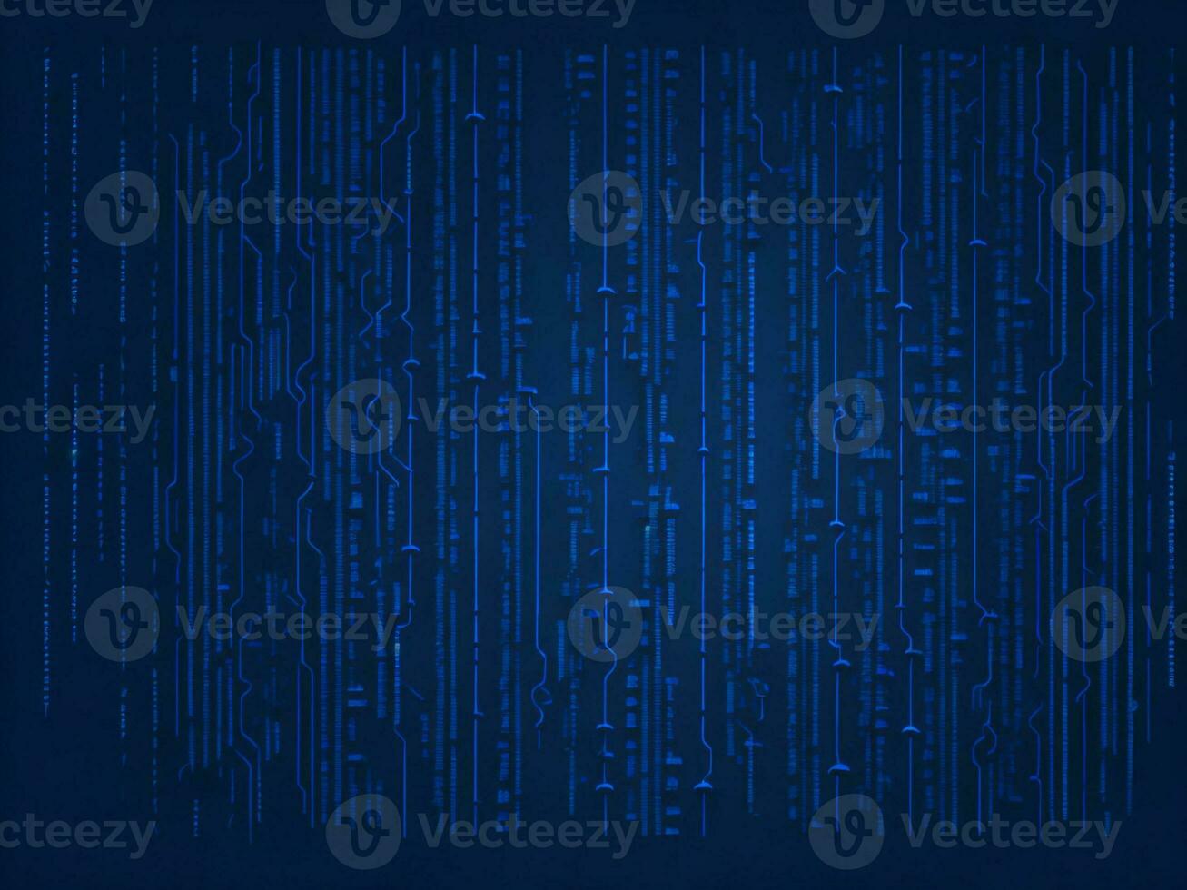 AI generated Blue digital binary data on computer screen background. binary code background ...
