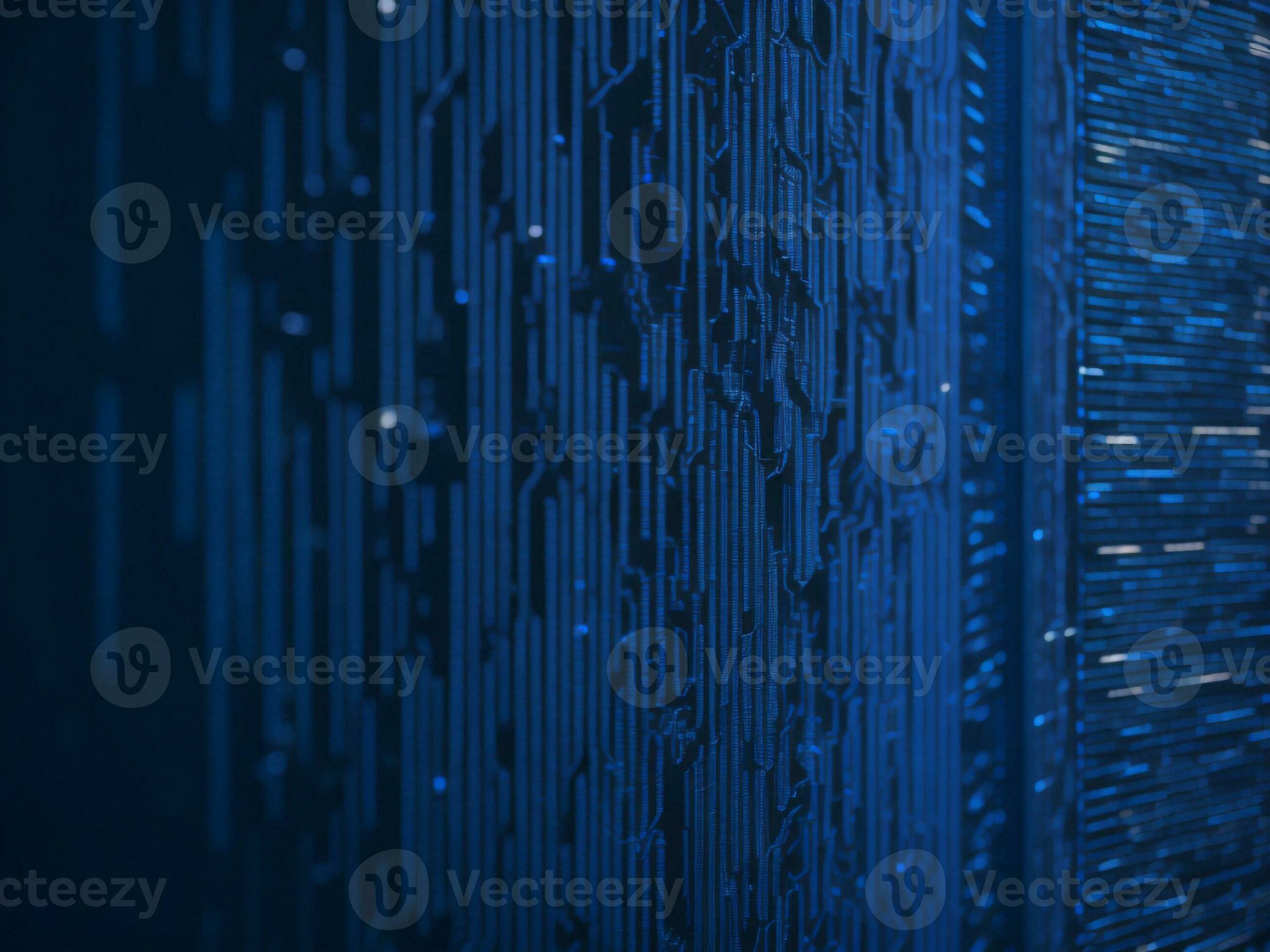 AI generated Blue digital binary data on computer screen background ...