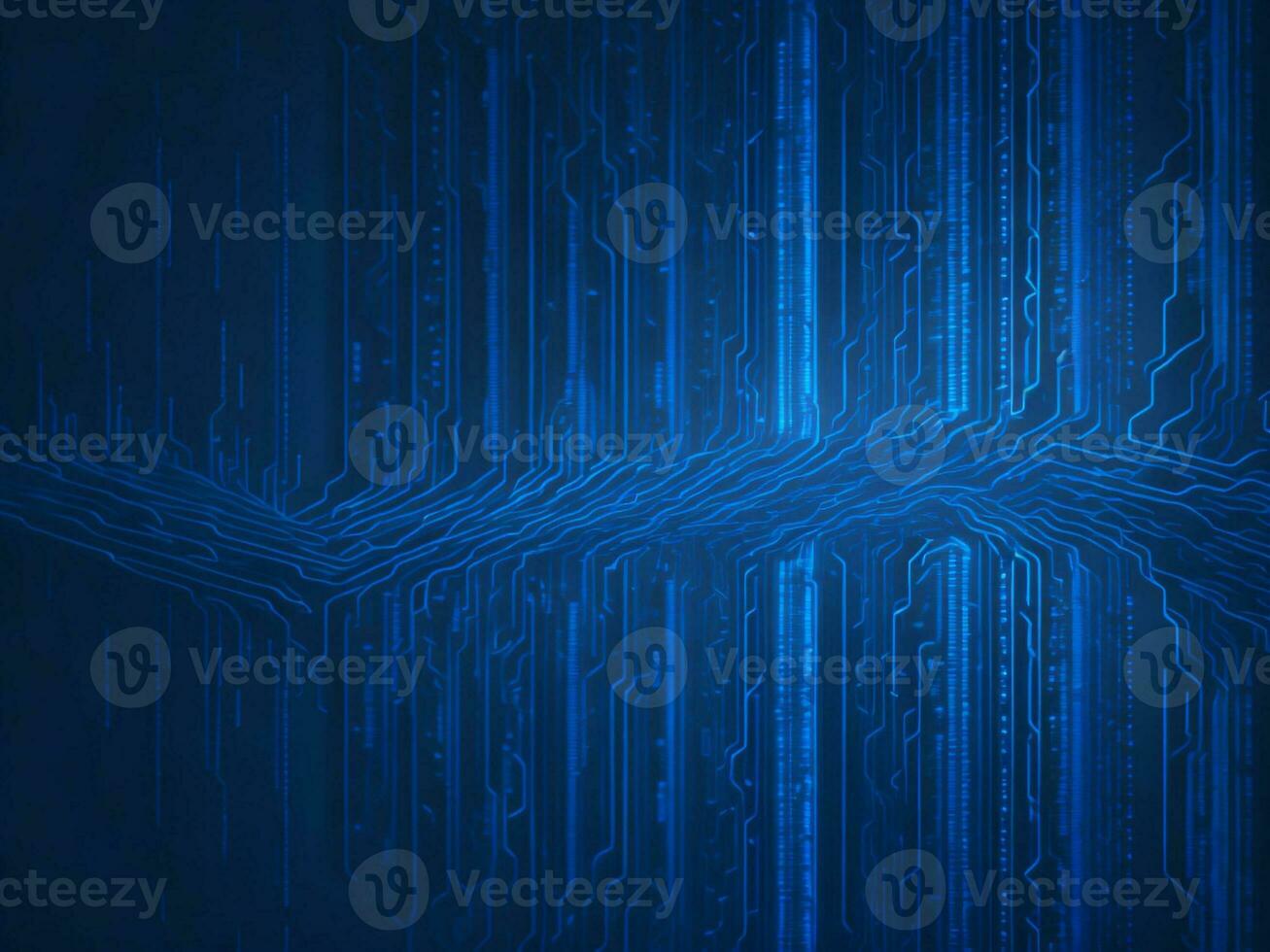 Ai Generated Blue Digital Binary Data On Computer Screen Background Binary Code Background