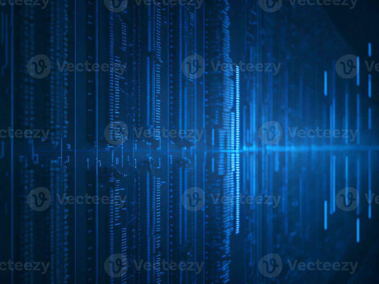 Ai Generated Blue Digital Binary Data On Computer Screen Background Binary Code Background
