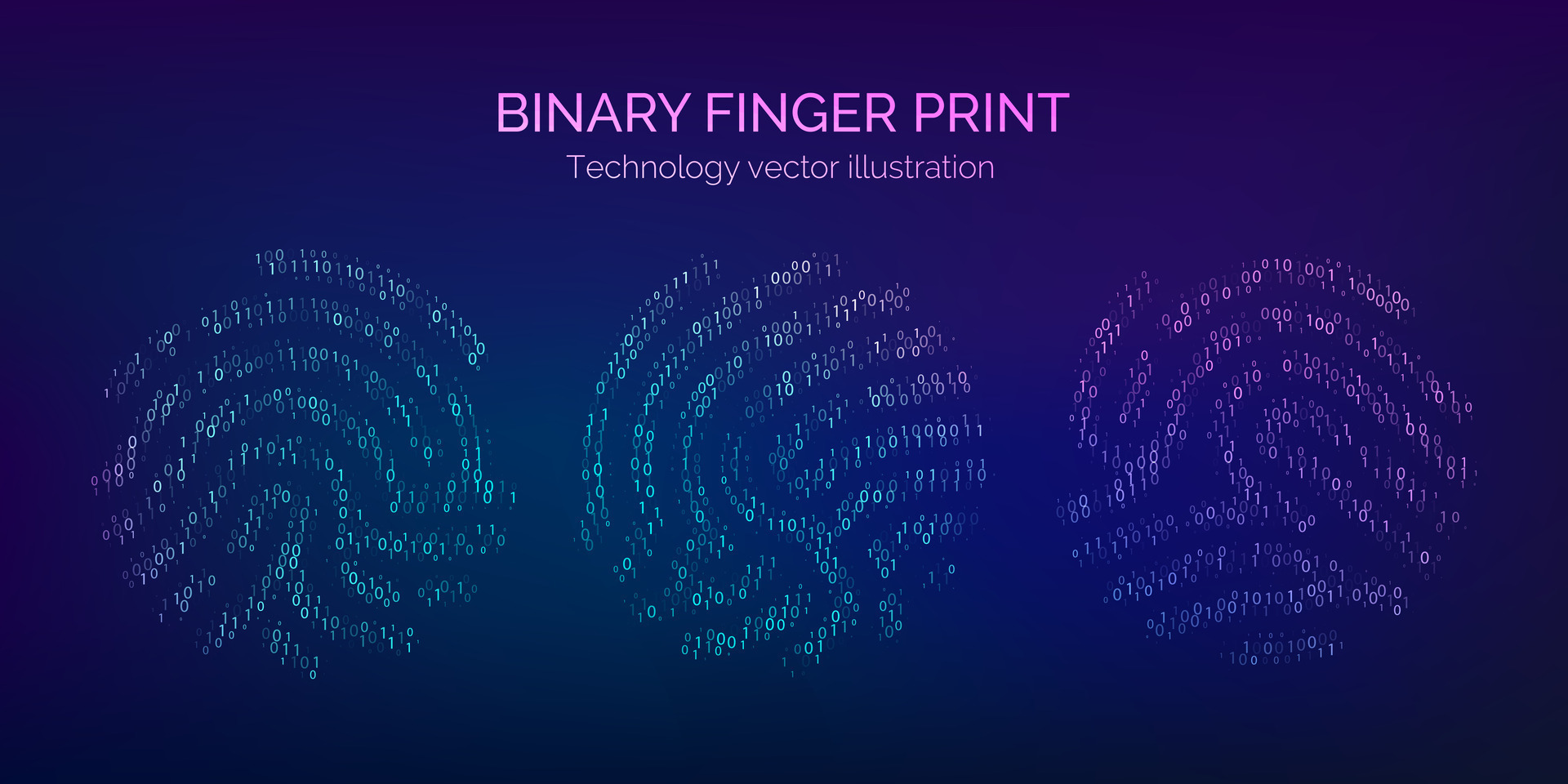 Set Of Binary Code Fingerprint Digital Key For Software Identification