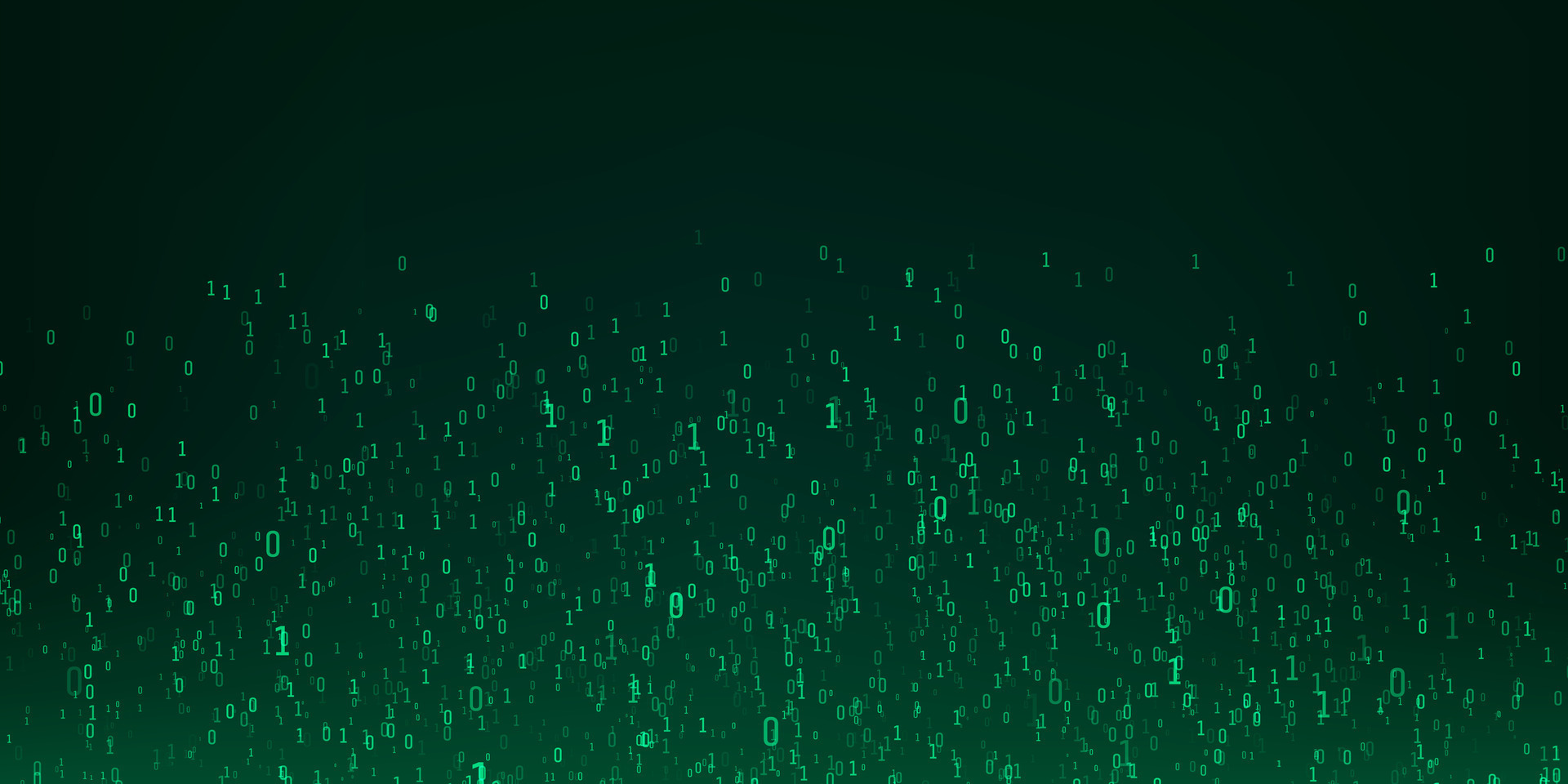 Binary Code Background Digital Data Stream In Green Colors Matrix Vector Illustration