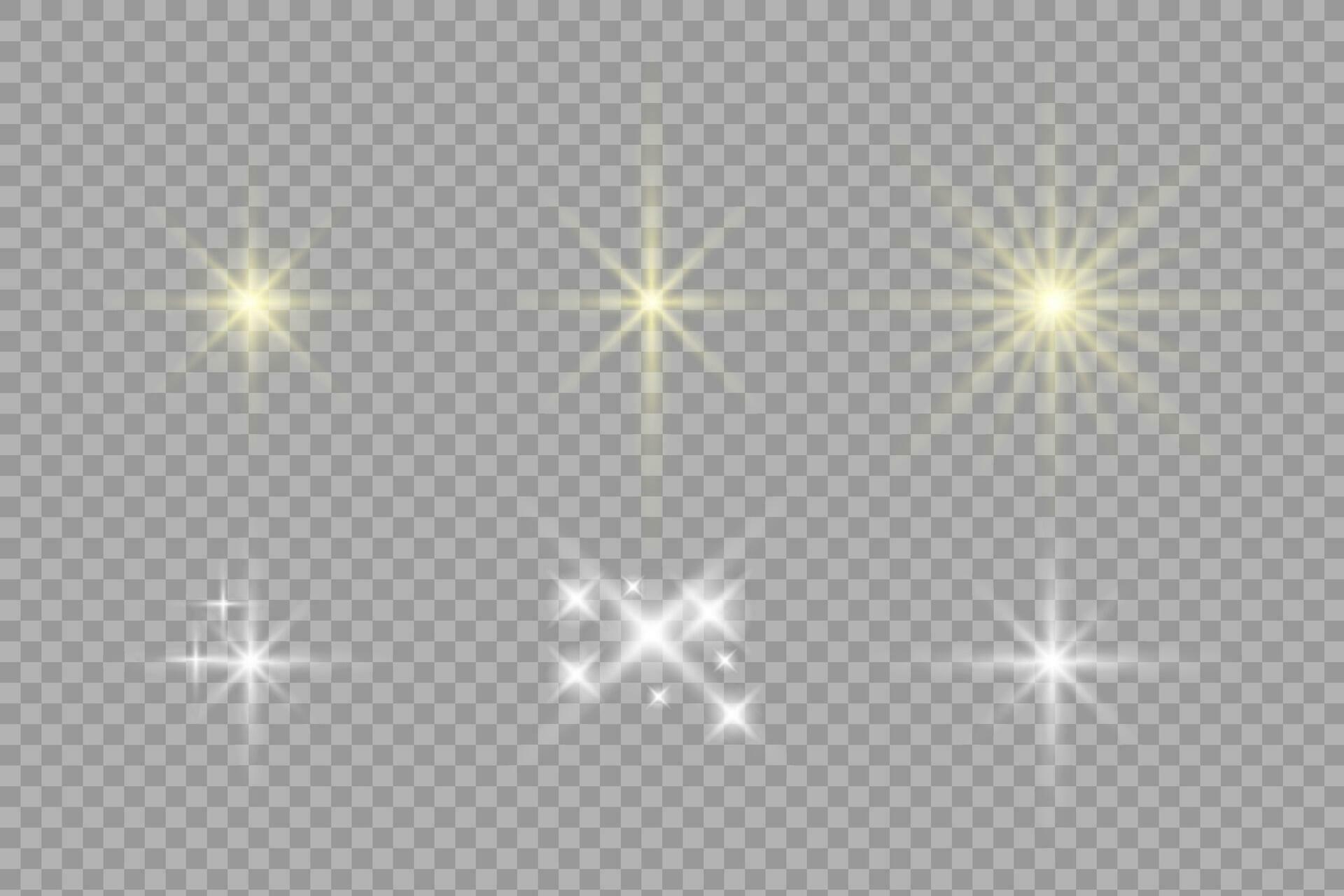 Star light effect set. Bokeh light lights effect background. Glowing light bokeh, confetti and ...