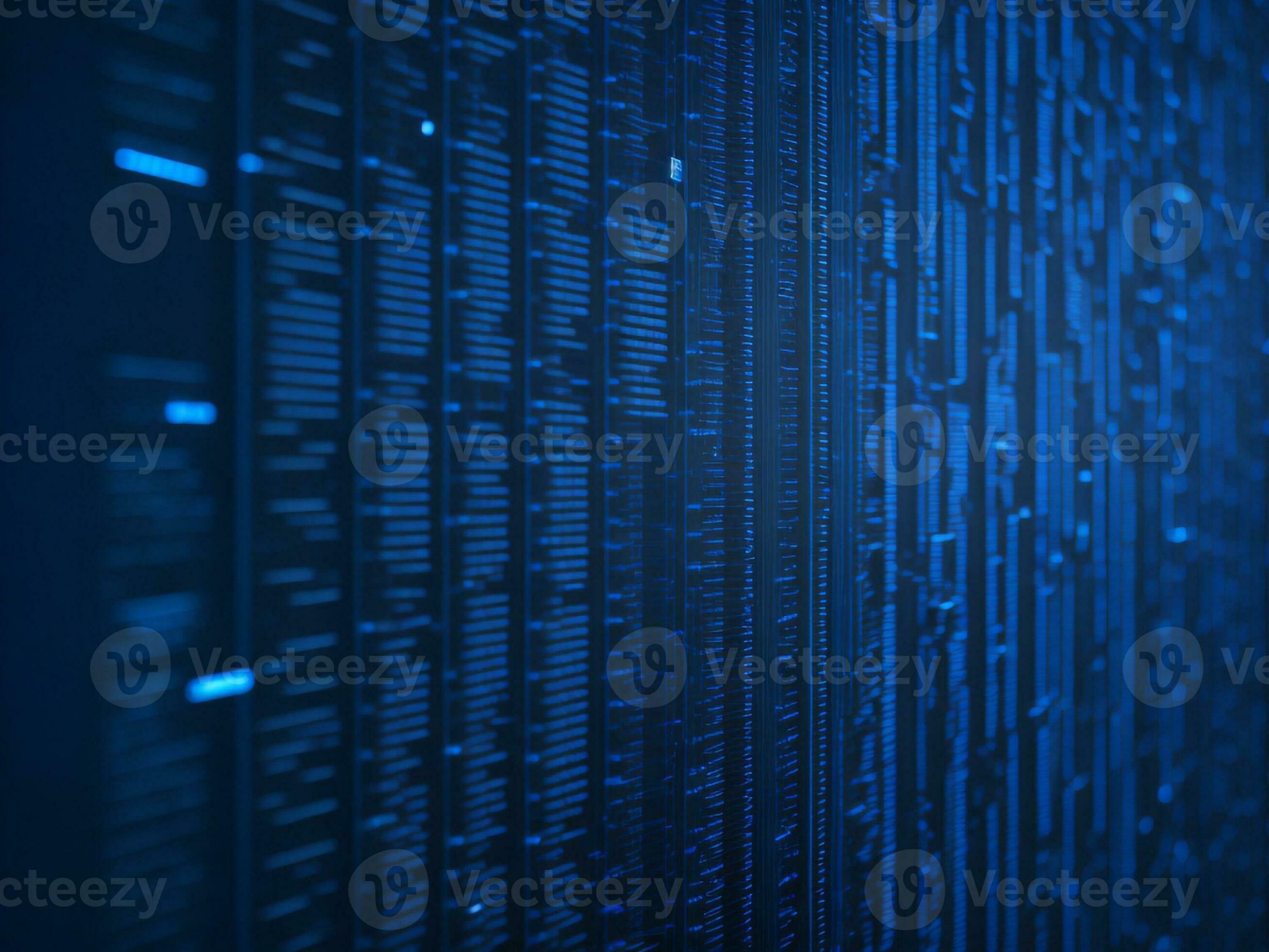 Ai Generated Blue Digital Binary Data On Computer Screen Background Binary Code Background