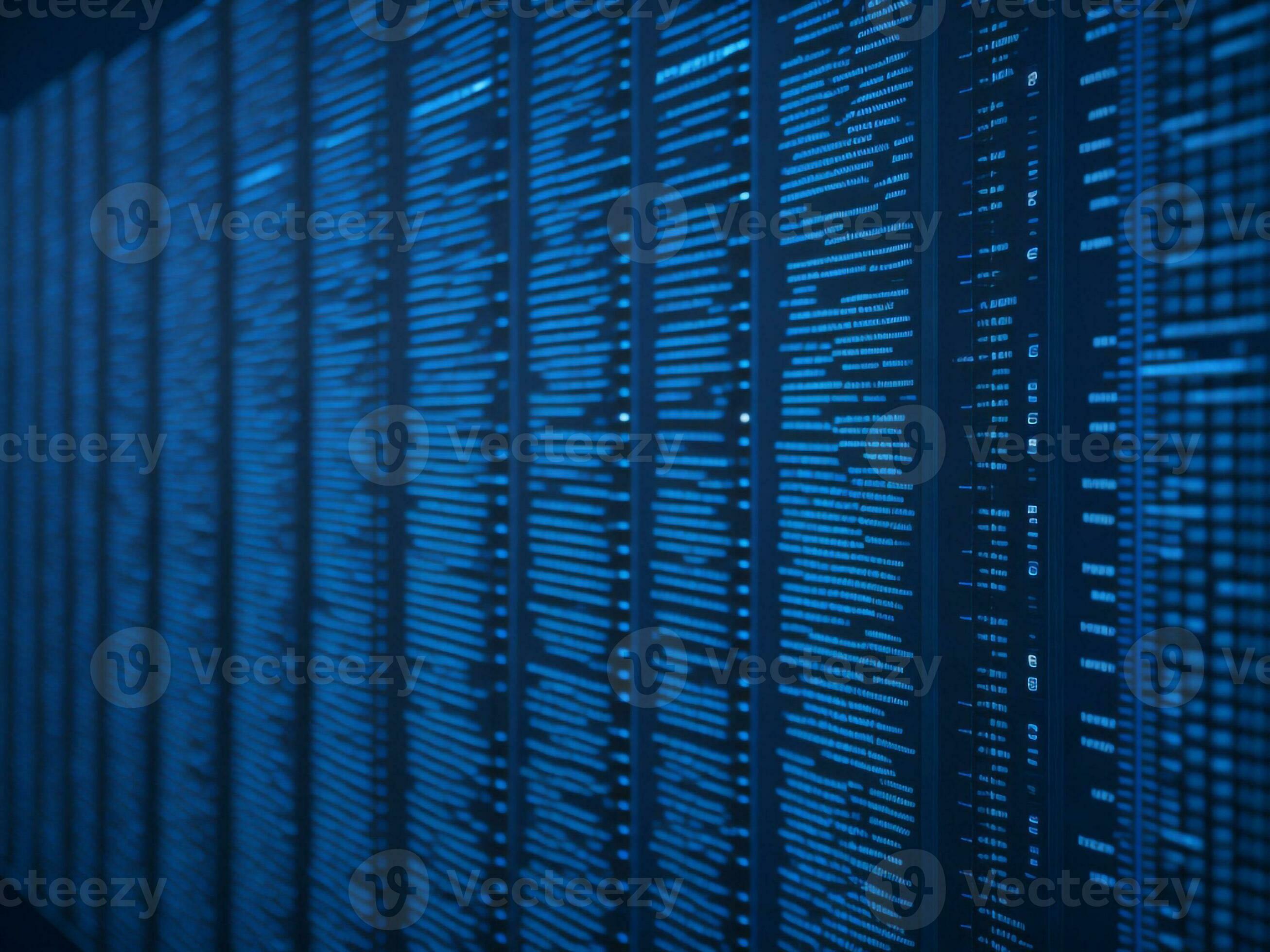 AI generated Blue digital binary data on computer screen background ...