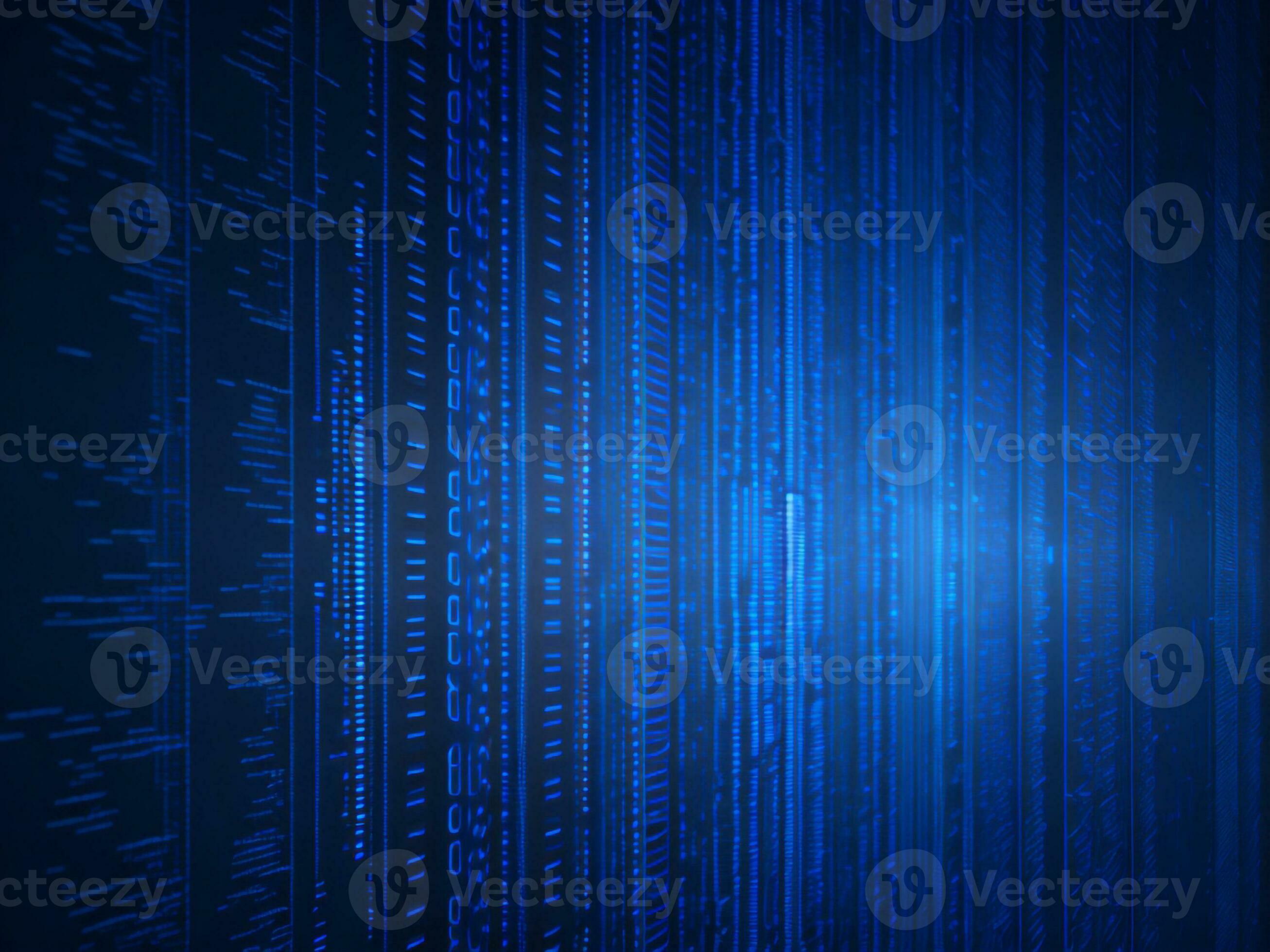 Ai Generated Blue Digital Binary Data On Computer Screen Background Binary Code Background
