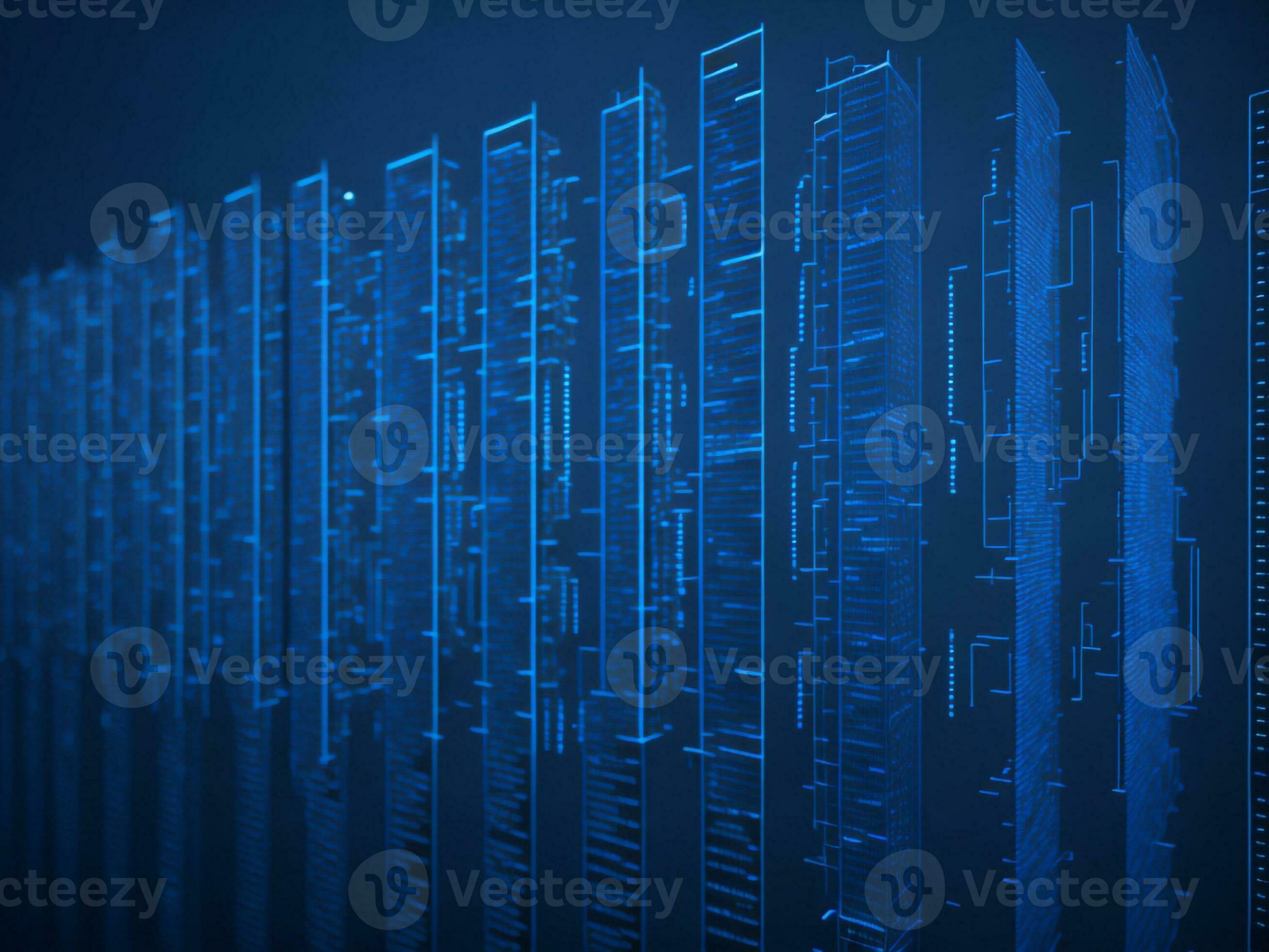 AI generated Blue digital binary data on computer screen background. binary code background ...