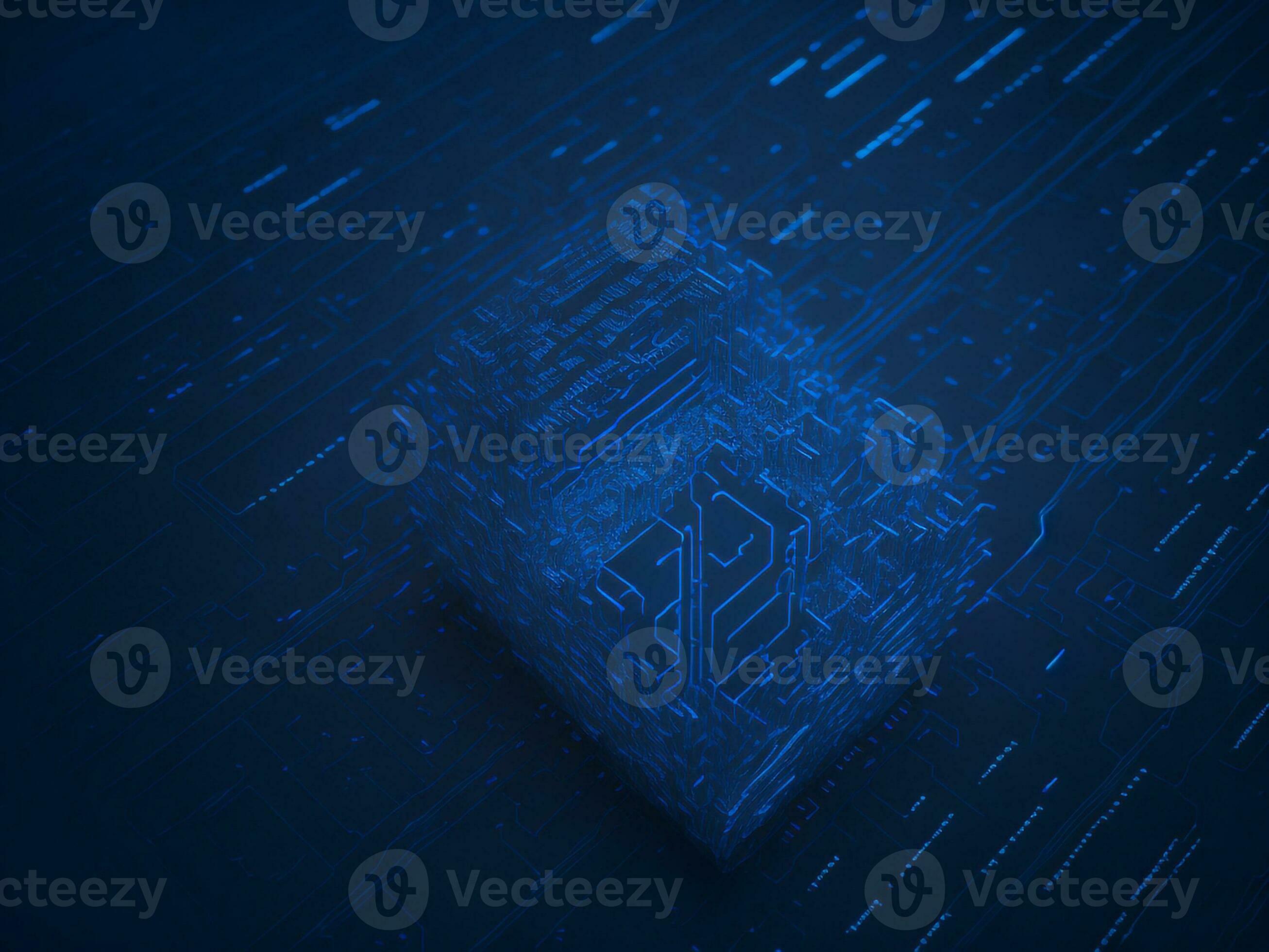 Ai Generated Blue Digital Binary Data On Computer Screen Background Binary Code Background