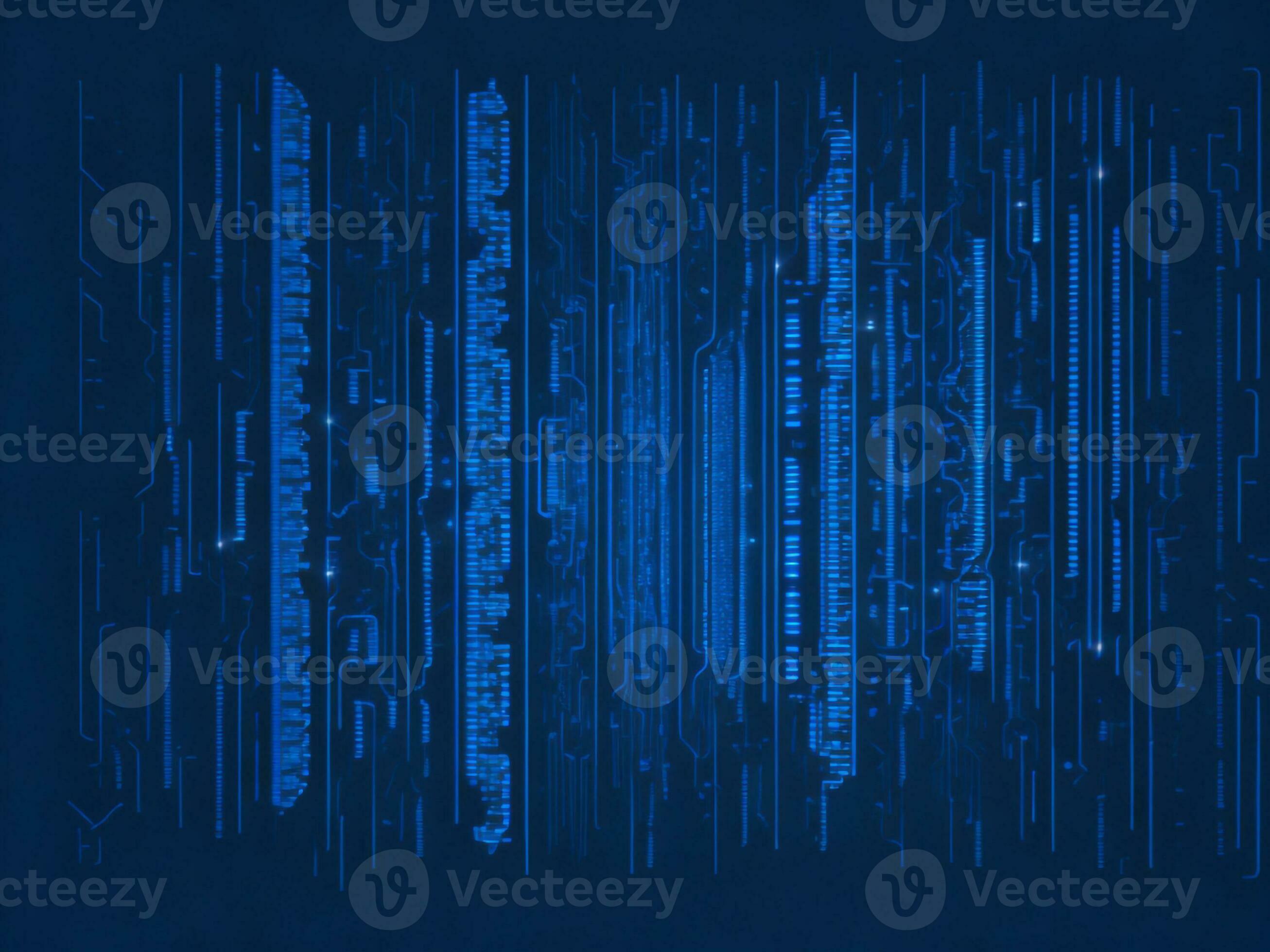 Ai Generated Blue Digital Binary Data On Computer Screen Background