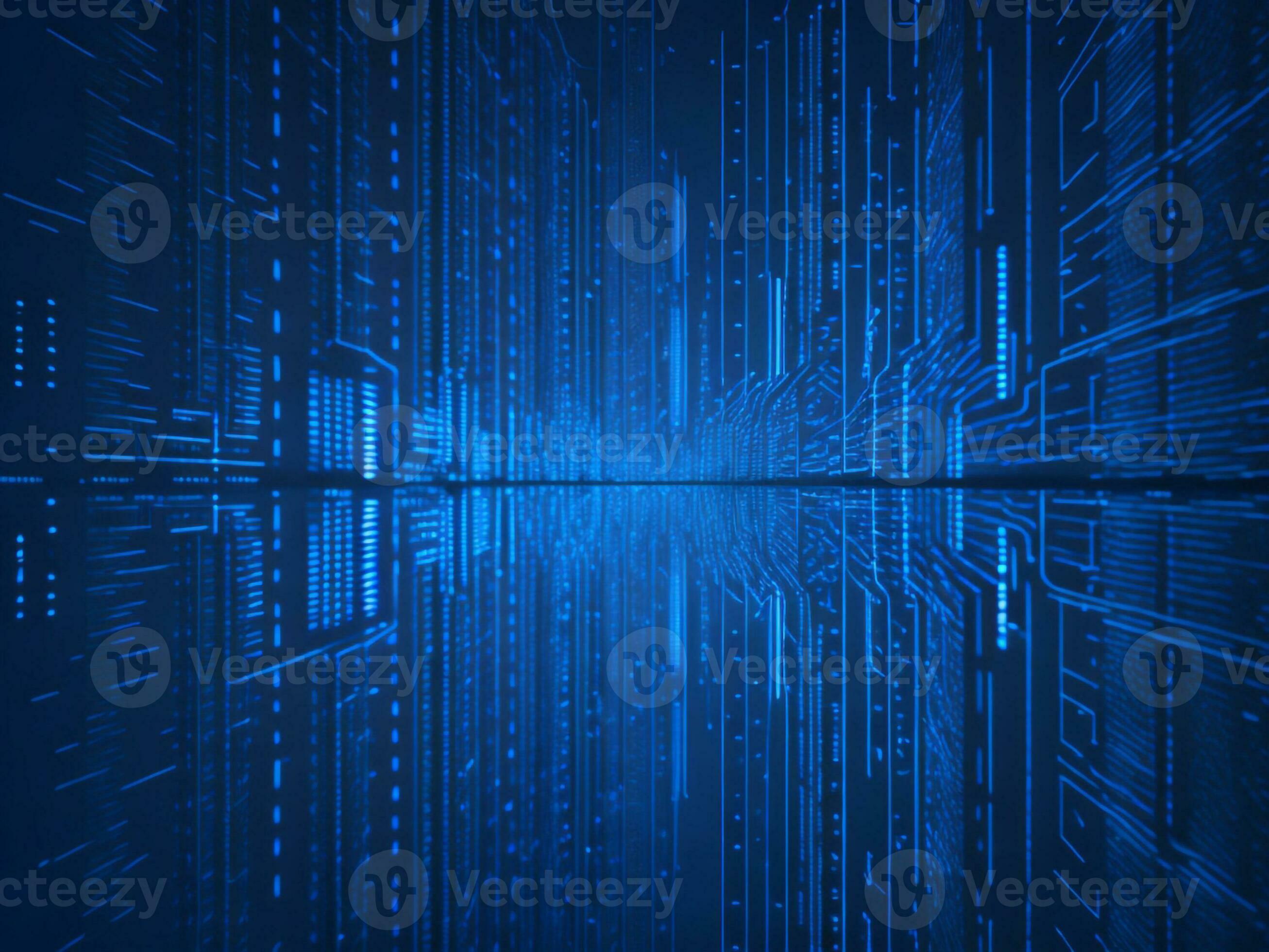 Ai Generated Blue Digital Binary Data On Computer Screen Background Binary Code Background