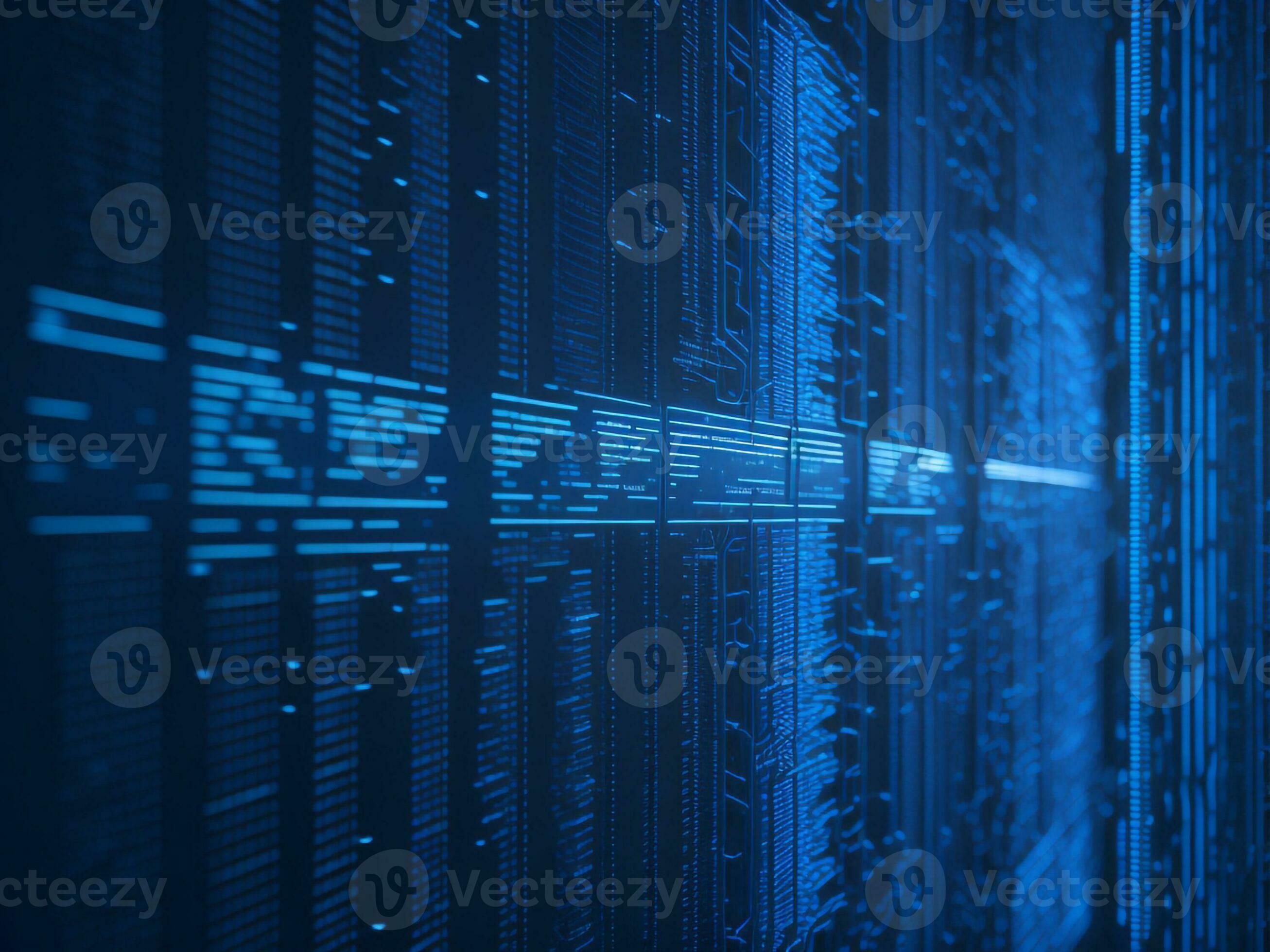 AI generated Digital Cyberspace with Particles and Digital Data Network Connections. High Speed ...