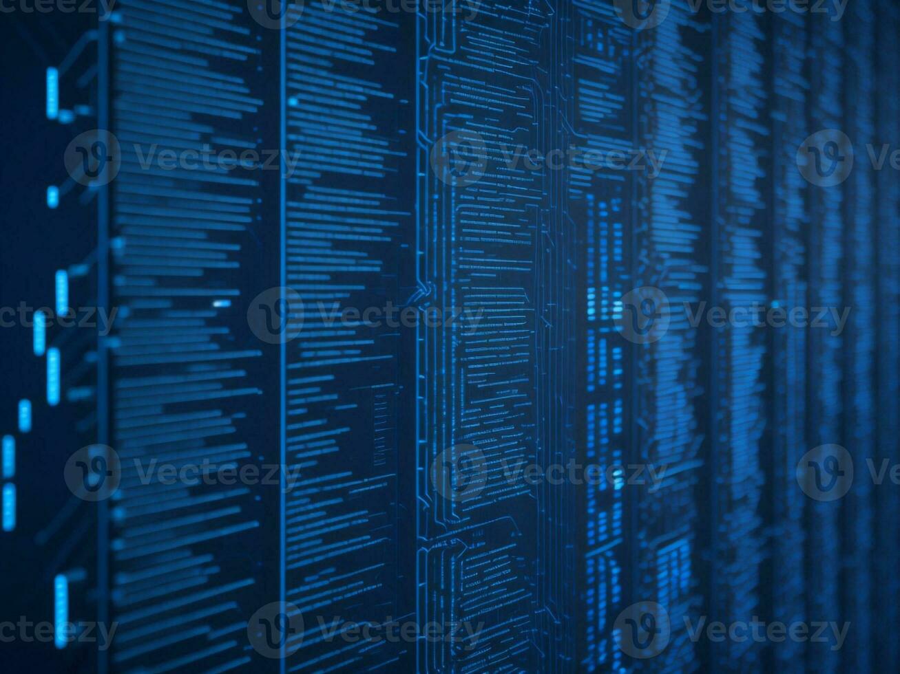 AI generated Digital Cyberspace with Particles and Digital Data Network Connections. High Speed ...