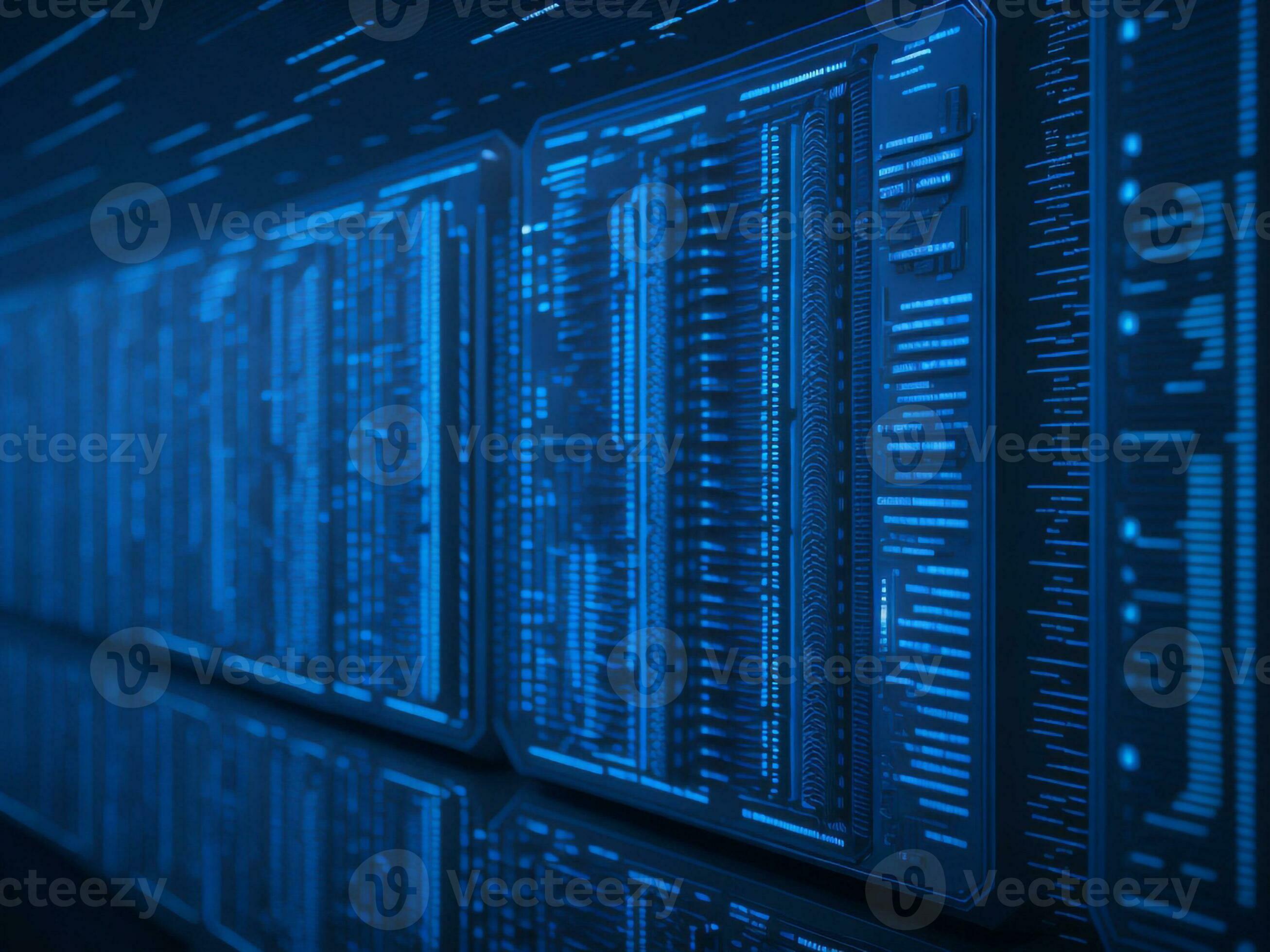 AI generated Digital Cyberspace with Particles and Digital Data Network Connections. High Speed ...