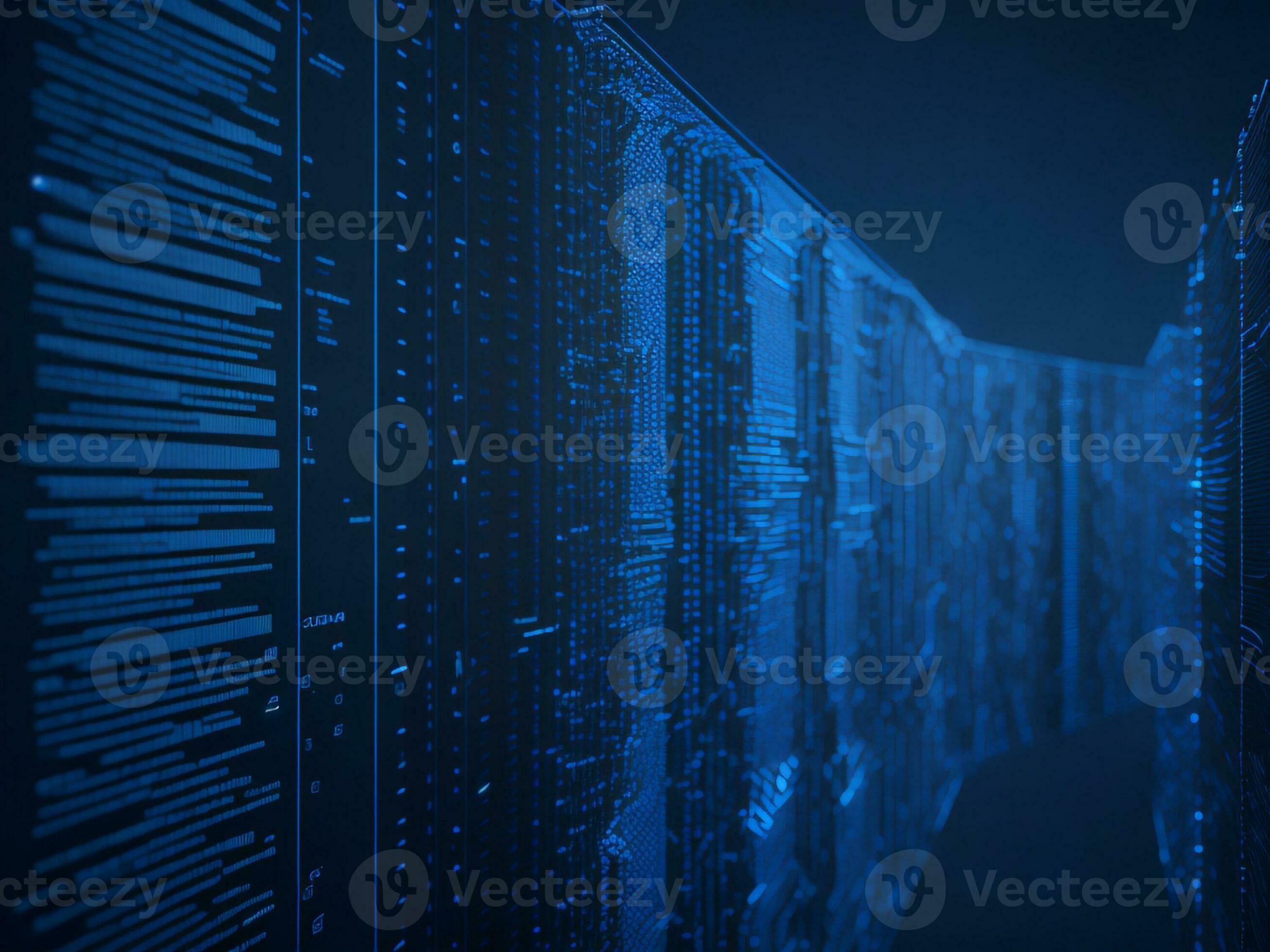 AI generated Digital Cyberspace with Particles and Digital Data Network Connections. High Speed ...