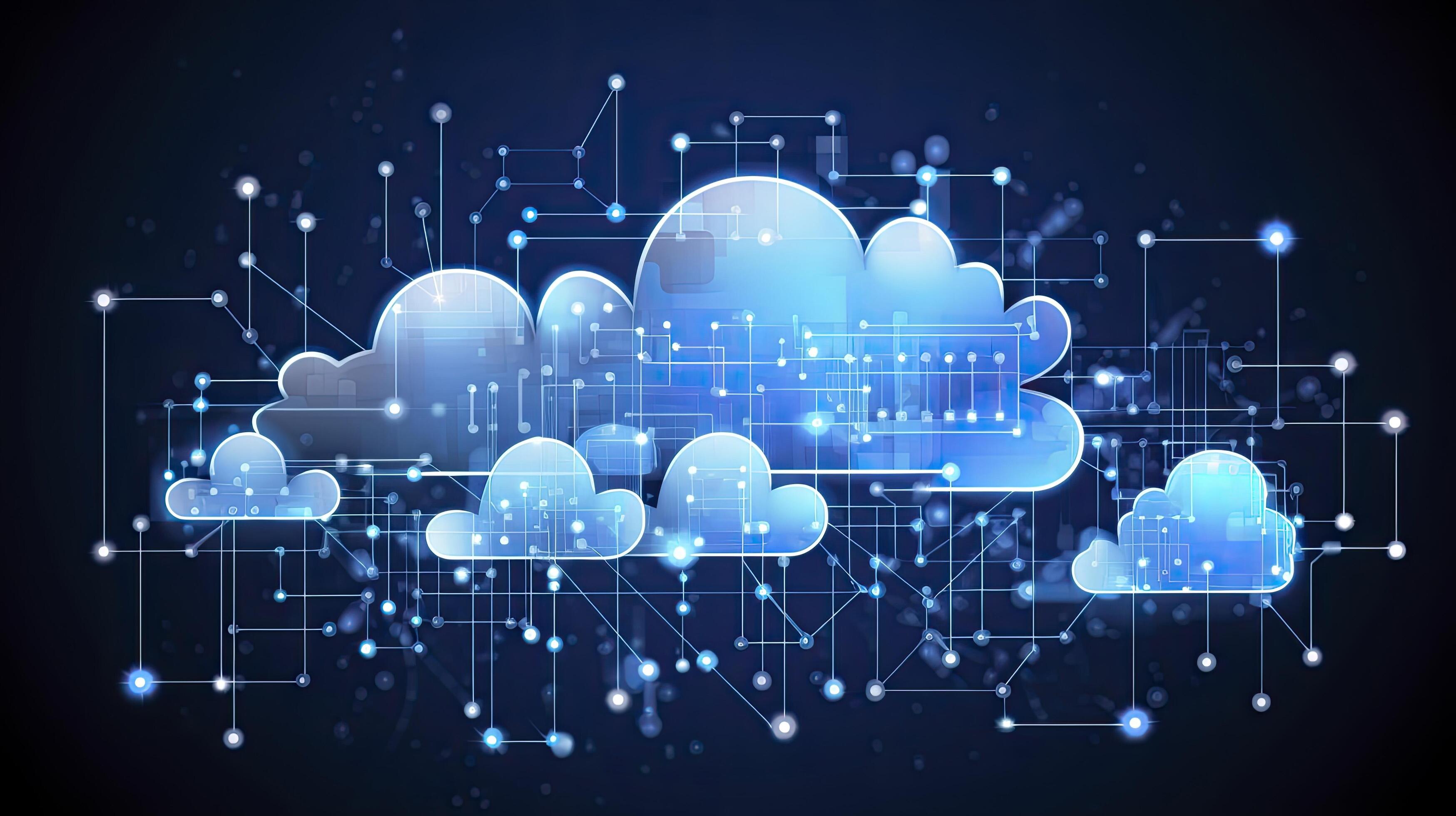 Ai Generated Abstract Cloud Computing Technology Concept Generative Ai