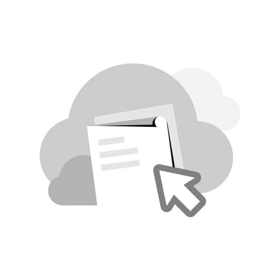 Upload Document File Or Data To Cloud Click Button Concept