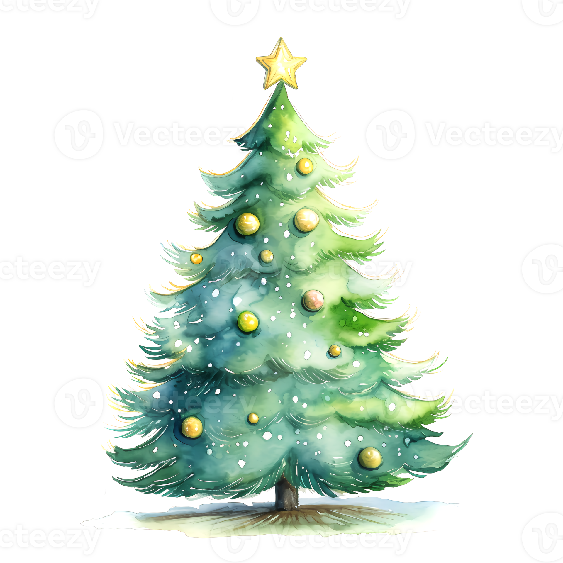 Ai Generated Watercolor Christmas Trees Clipart Ai Generated