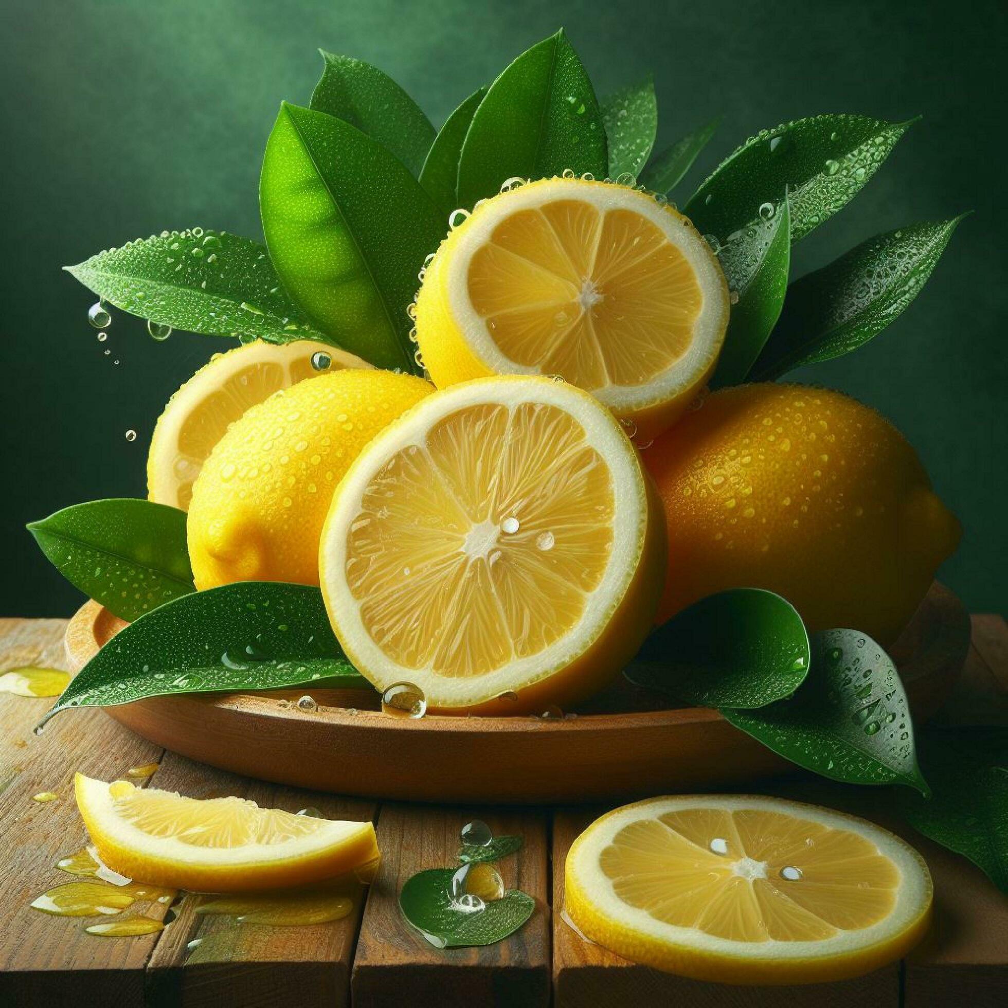 AI generated Lemon with drops 35235727 Stock Photo at Vecteezy