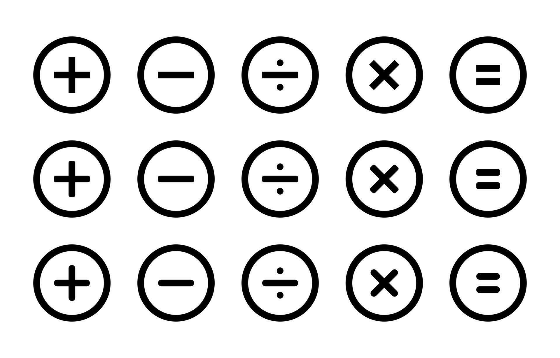 Addition, subtraction, division, multiplication, and equality icon on ... Addition, subtraction, division, multiplication, and equality icon on ...