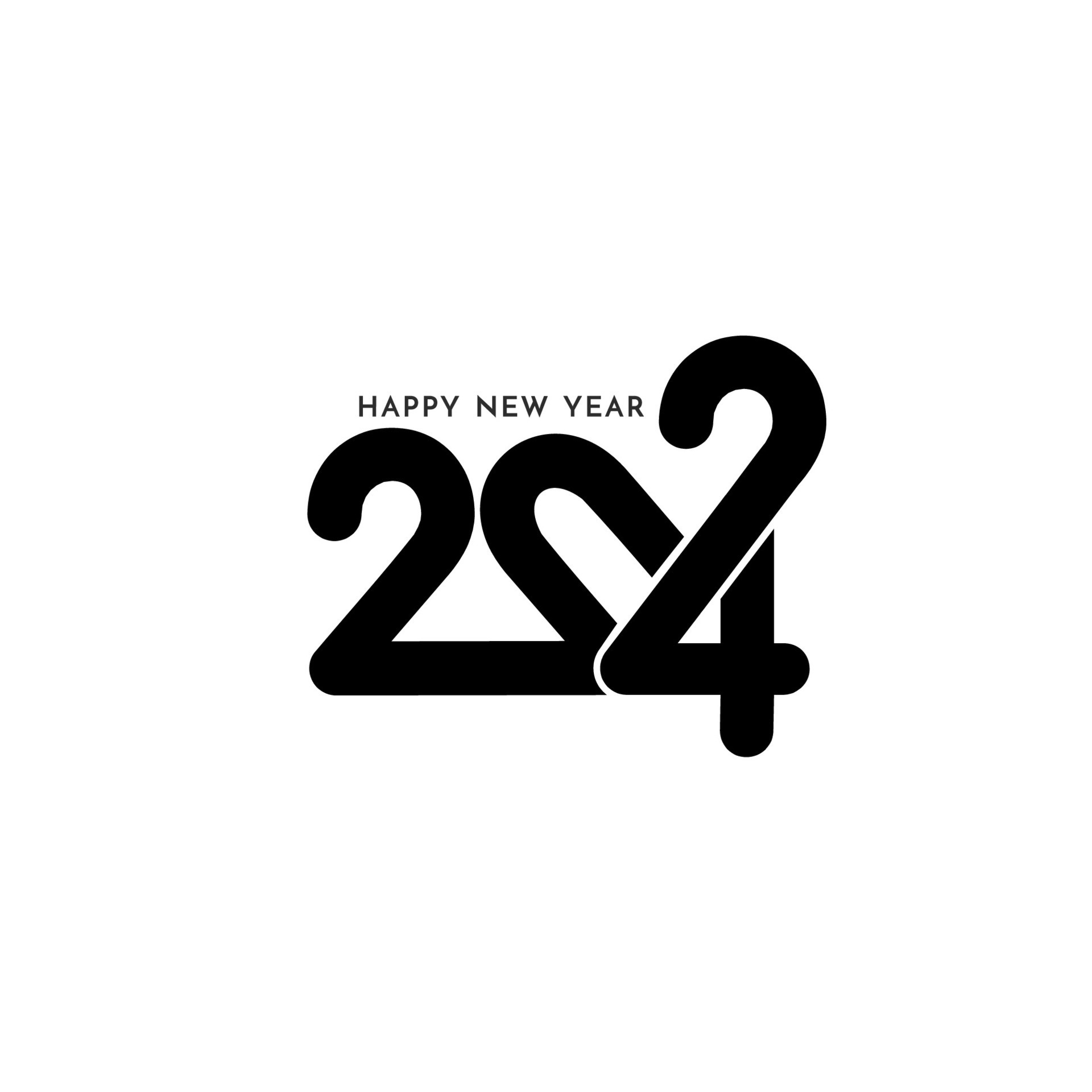 Elegant Happy new year 2024 text design on white background 35236618 Vector Art at Vecteezy