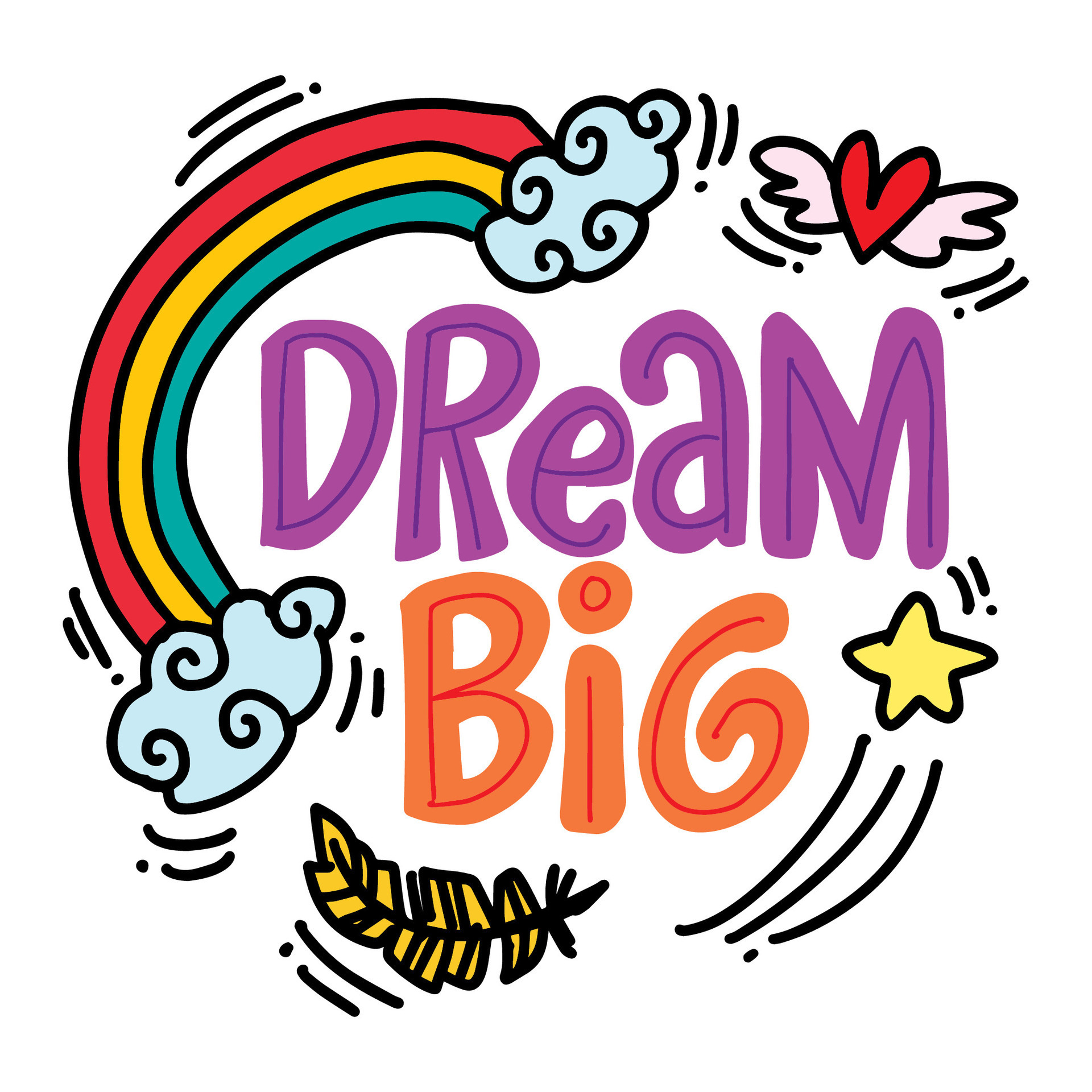 Dream big, hand lettering. 35240492 Vector Art at Vecteezy