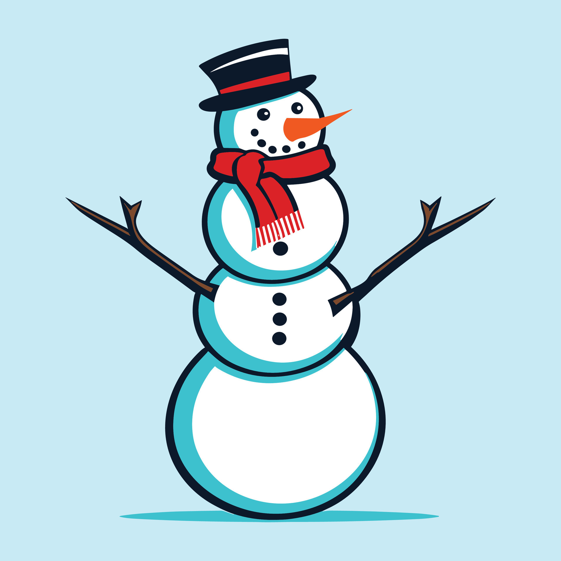 Cute Snowman Christmas Illustration 35240700 Vector Art At Vecteezy
