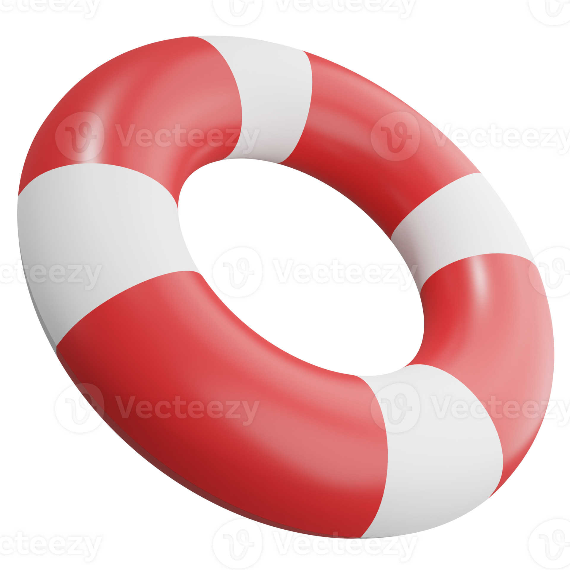 Swim ring clipart flat design icon isolated on transparent background, 3D render Summer and ...