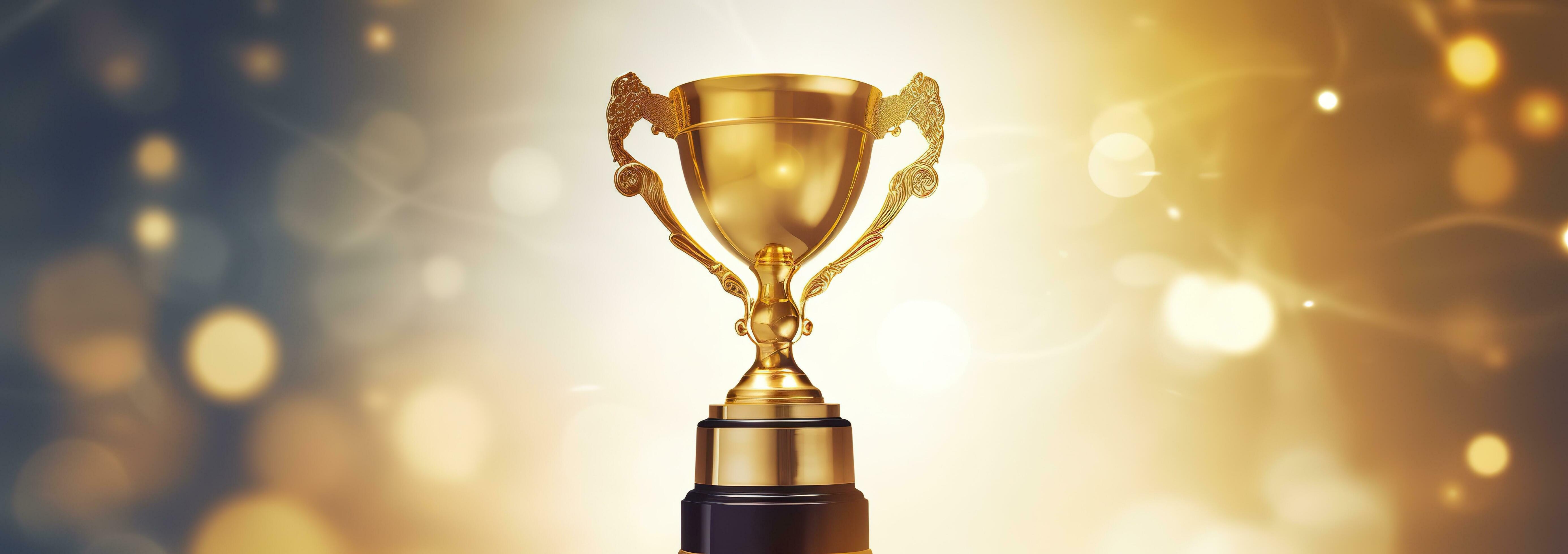 AI generated Champion golden trophy for winner background. Success and ... AI generated Champion golden trophy for winner background. Success and ...