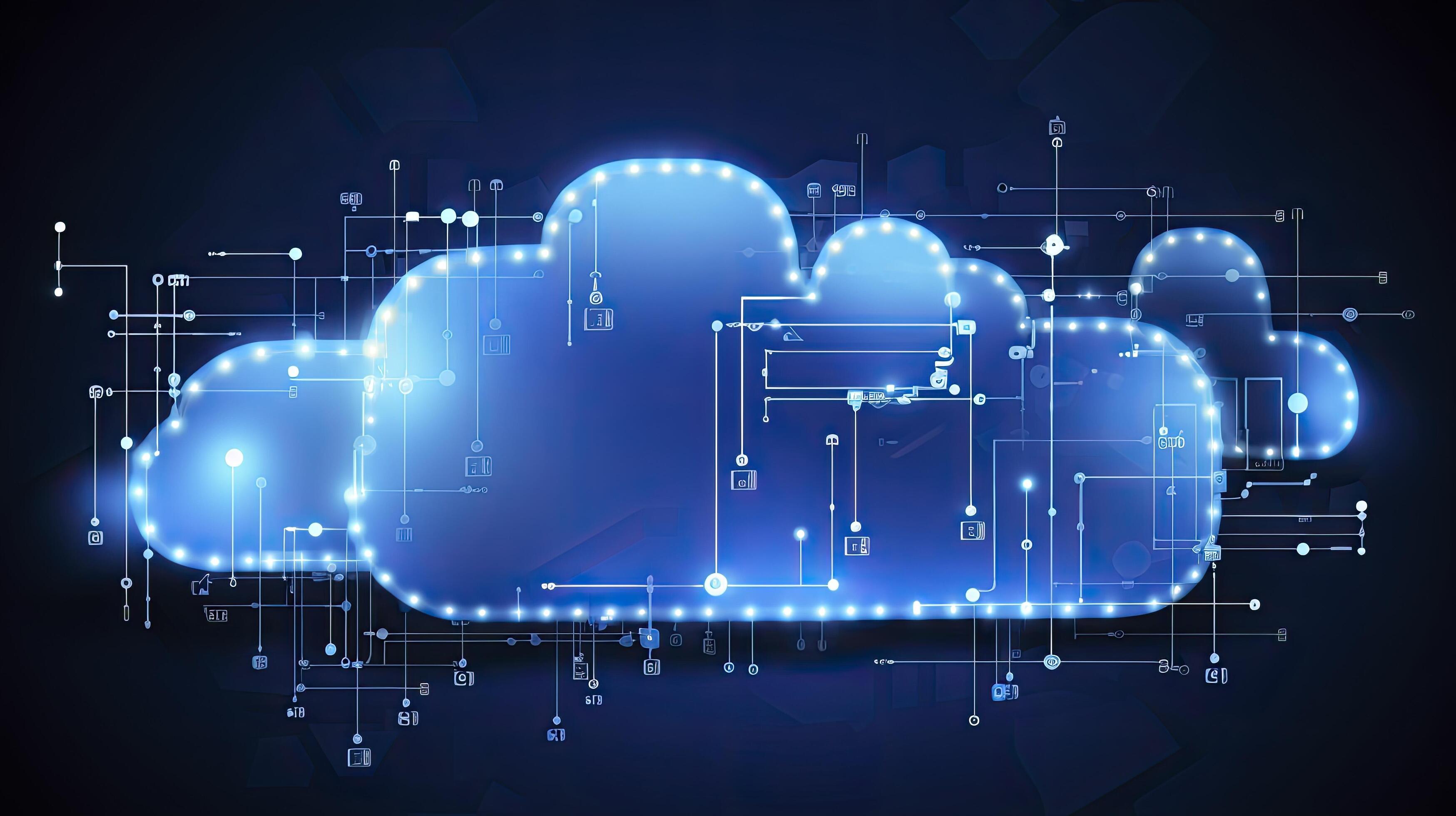 Ai Generated Abstract Cloud Computing Technology Concept Generative Ai