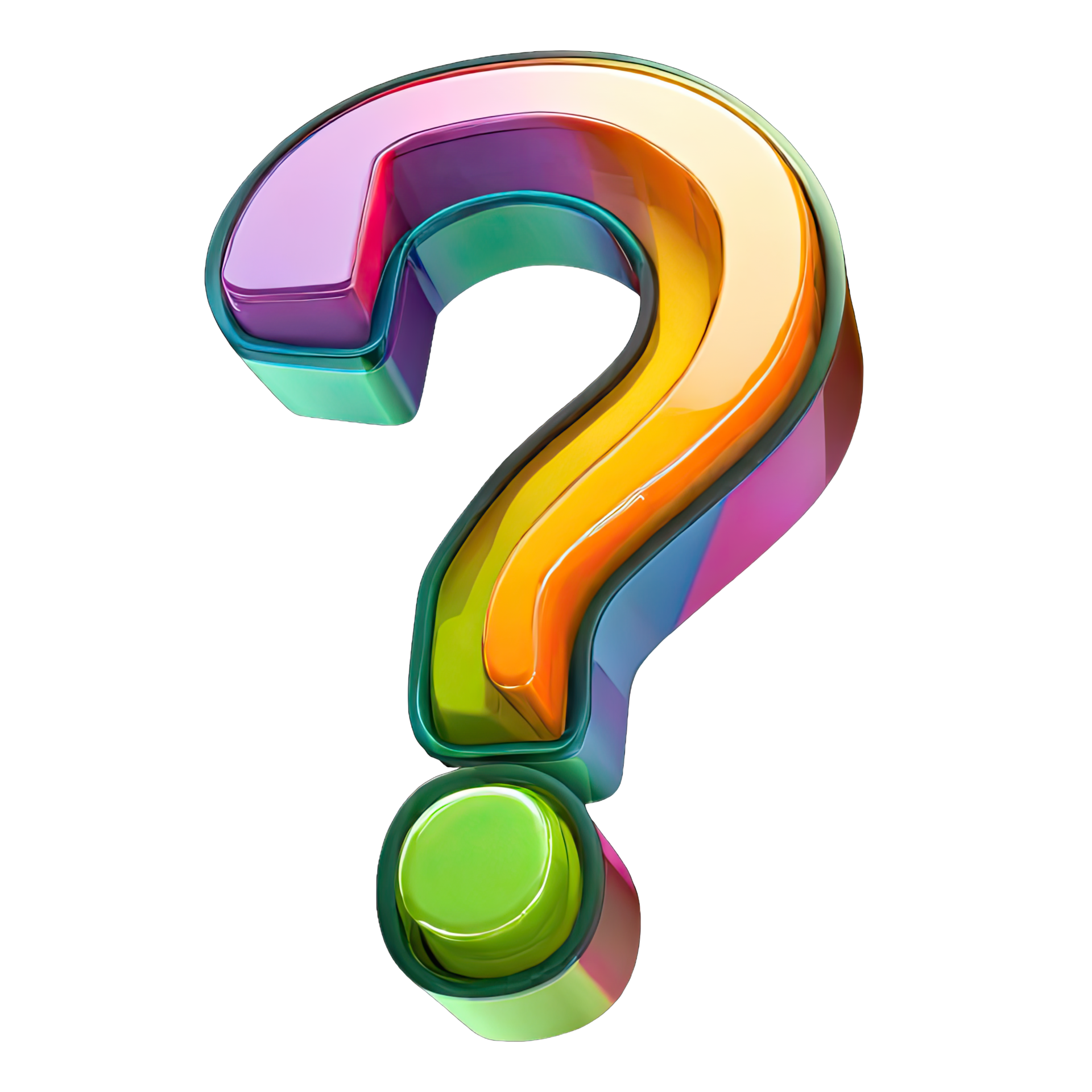 AI generated question mark 3d isolated on transparent background ... AI generated question mark 3d isolated on transparent background ...
