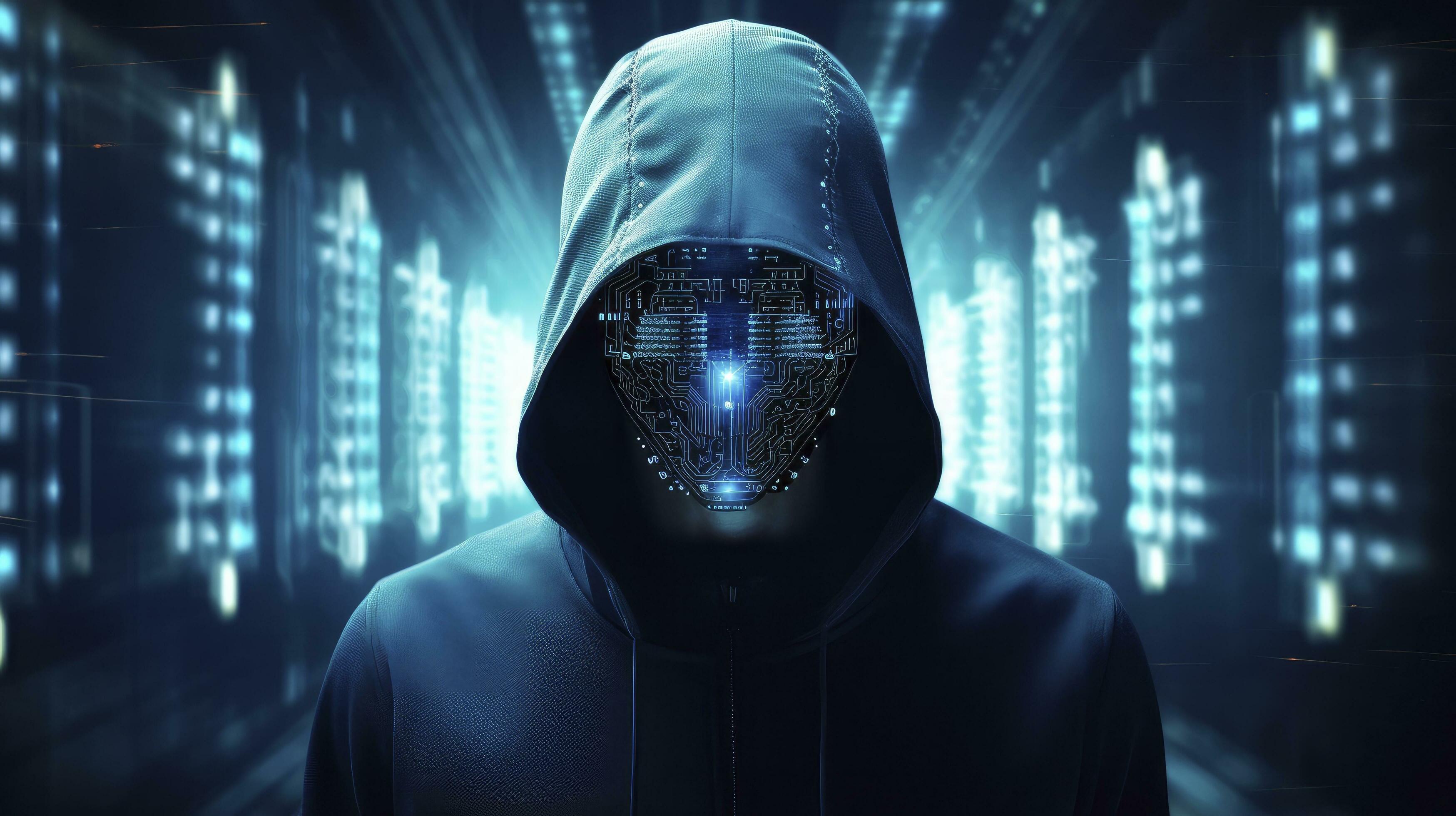 Ai Generated Binary Intrigue Anonymous Robotic Hacker Concept Of Hacking Ai Generated
