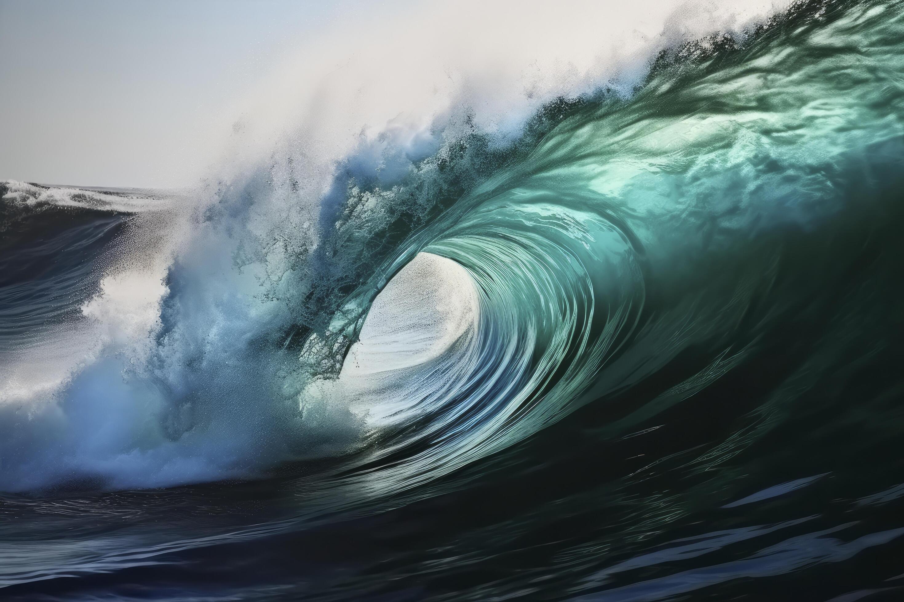 AI generated Extreme close up of thrashing emerald ocean waves. AI Generated 35250902 Stock ...