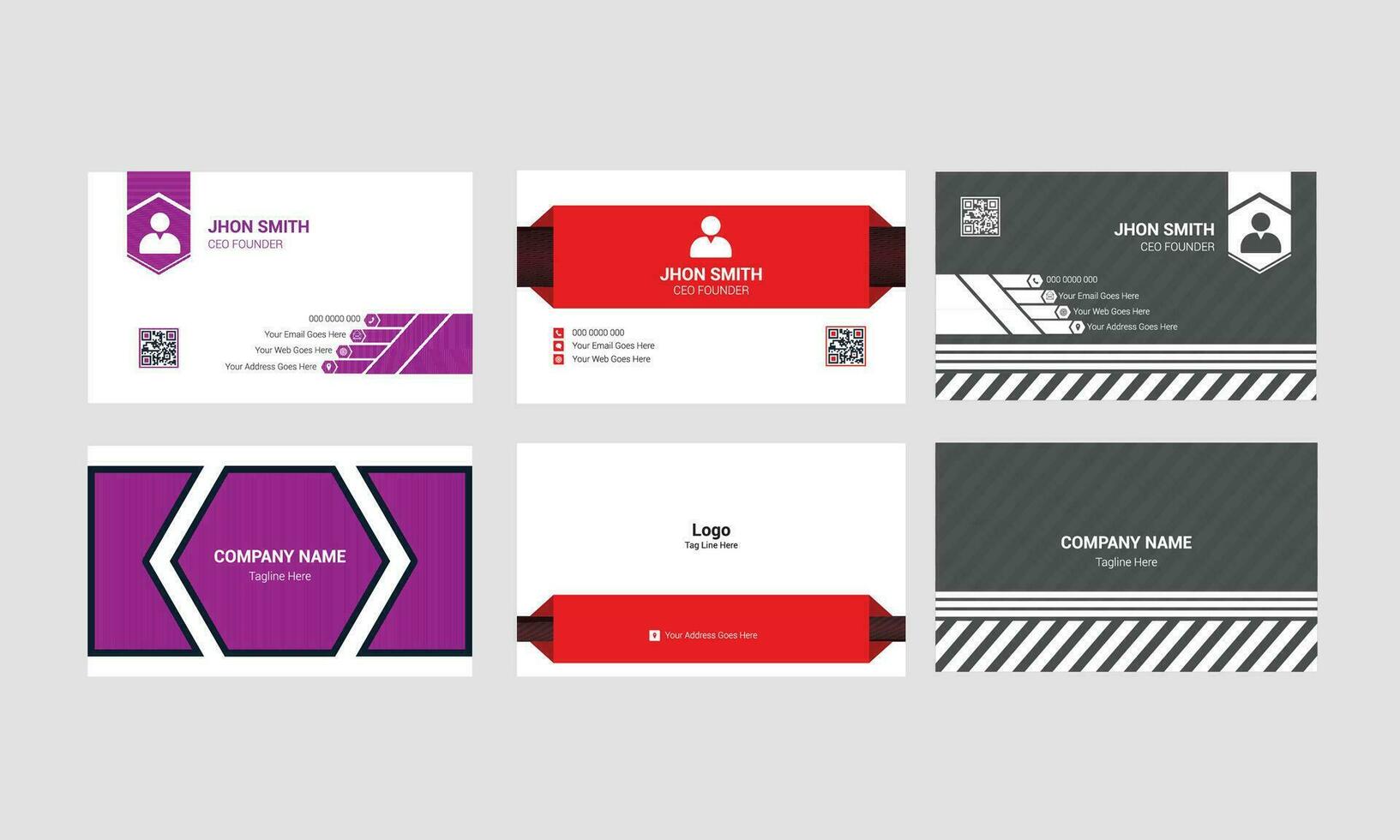 Modern and creative business card design with multiple design 35254584 ...