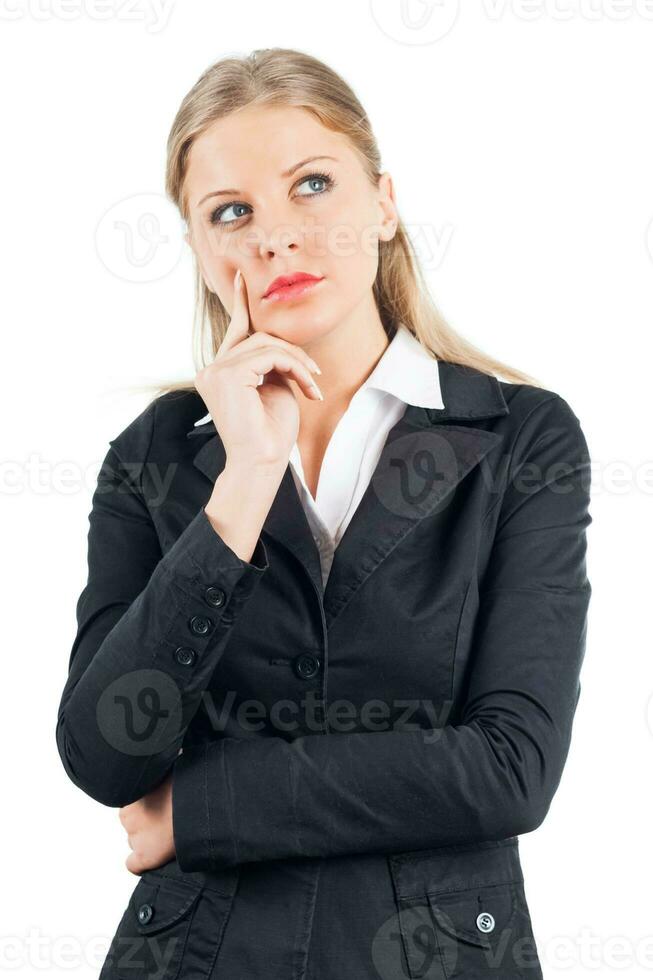 Image of businesswoman thinking 35257596 Stock Photo at Vecteezy