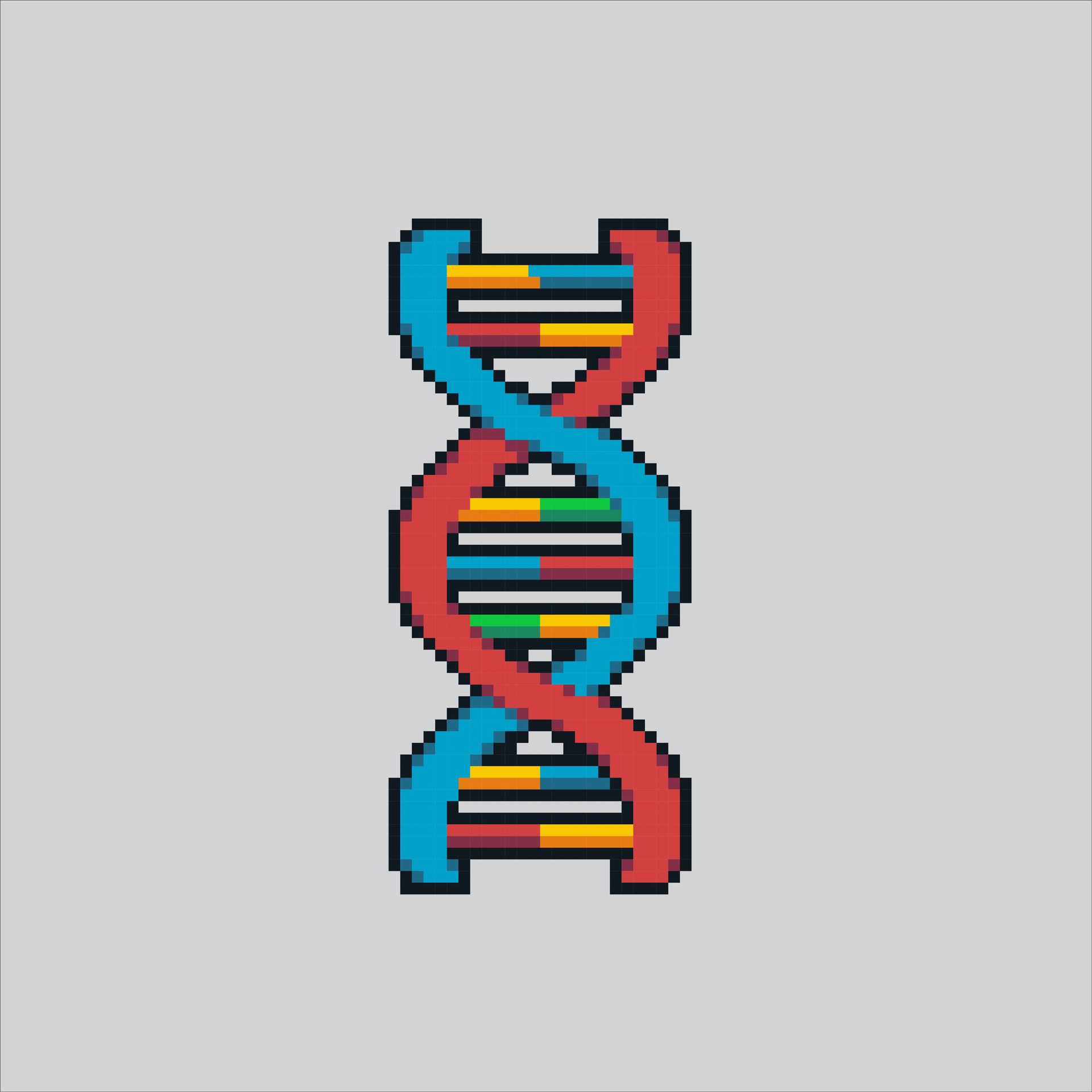Pixel art illustration DNA. Pixelated dna. DNA human gen medical health ...
