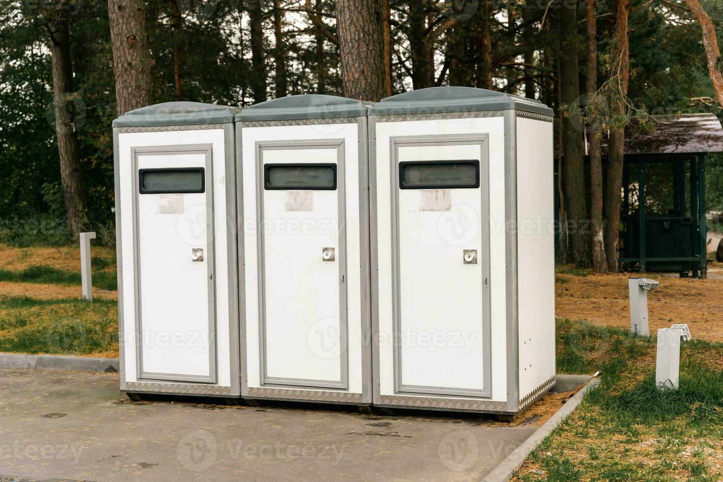 Portable Toilet Booths for Outdoor Events and Parks Facilities 35260253 Stock Photo at Vecteezy