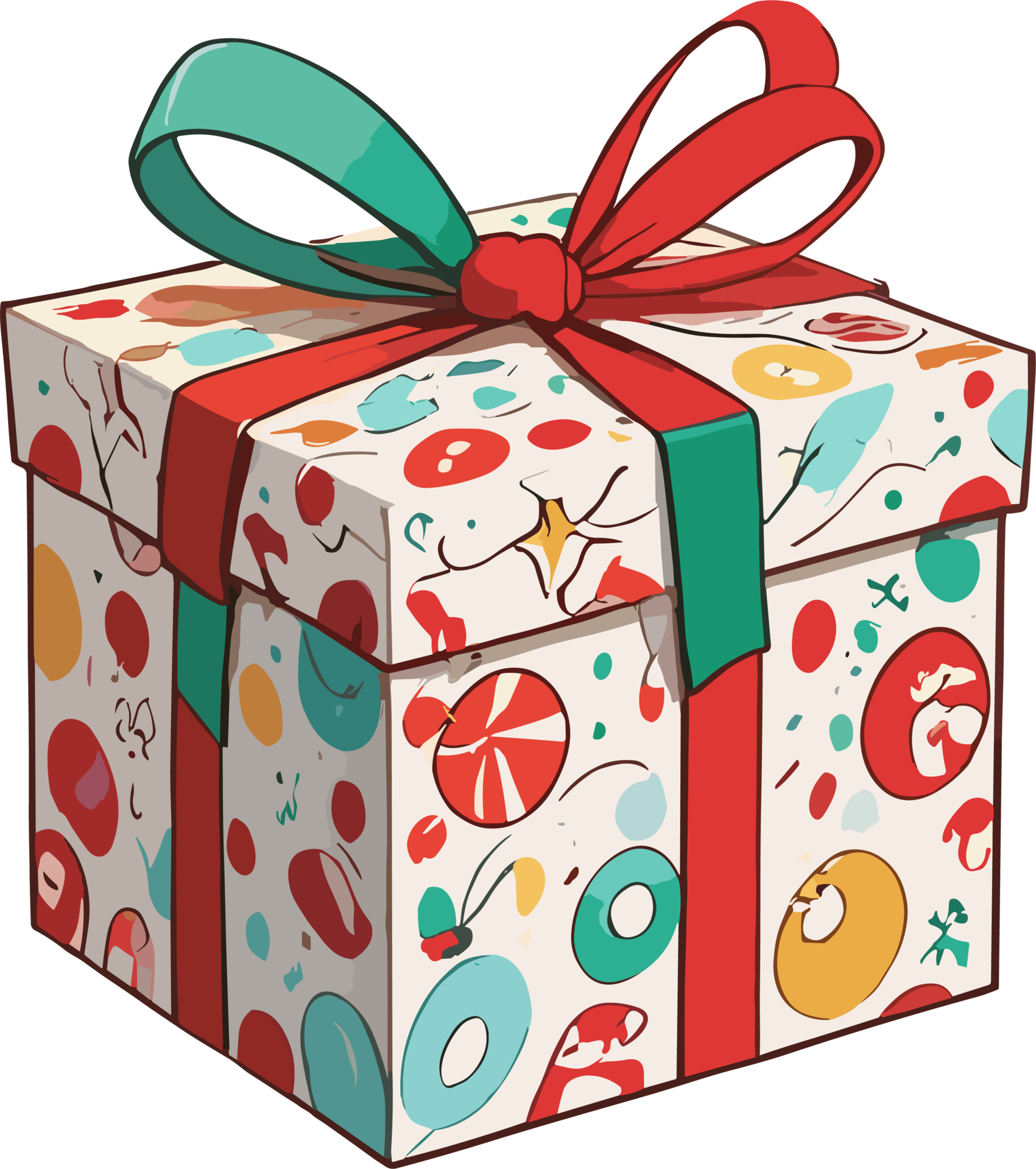 AI generated Colorful Christmas Gift Box Illustration 35262831 PNG