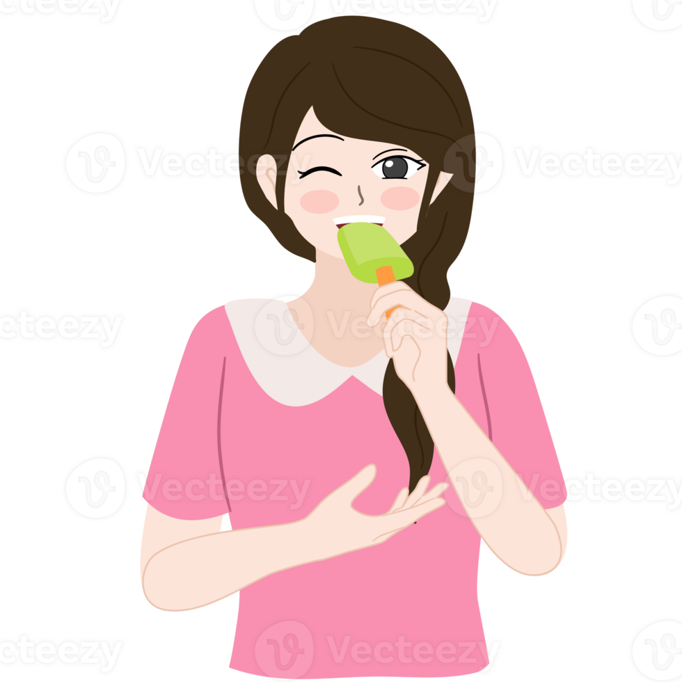 Eating Ice Cream Stick Clipart 35263754 Png