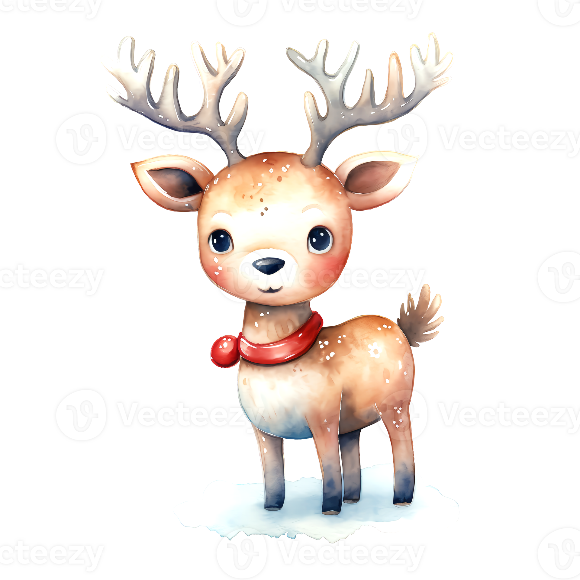 Ai Generated Watercolor Christmas Deer Clipart Ai Generated 35264260 Png
