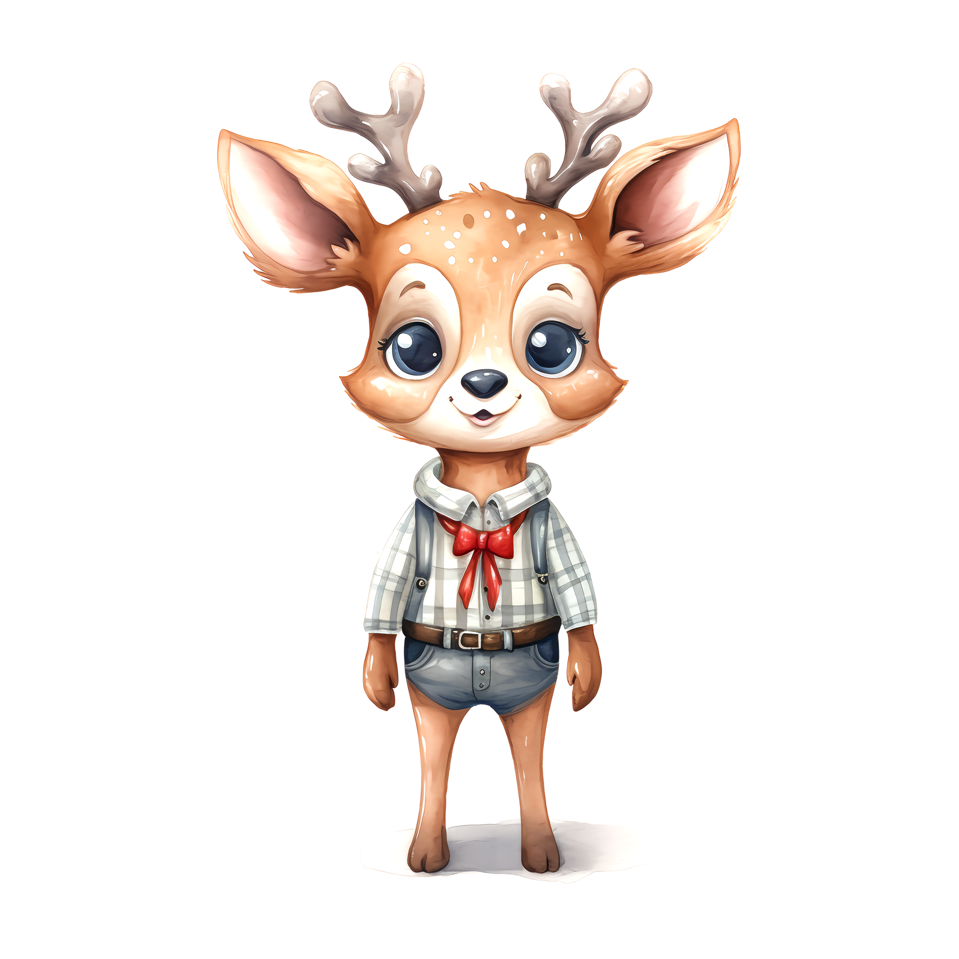 Ai Generated Watercolor Christmas Deer Clipart Ai Generated 35264266 Png